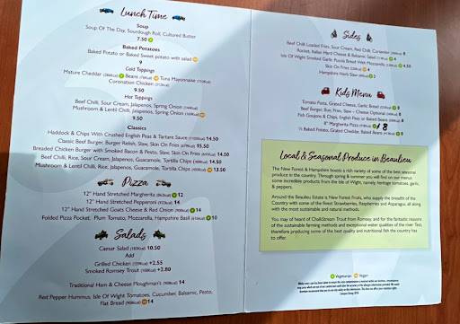 Menu at The Brabazon Restaurant, Beaulieu