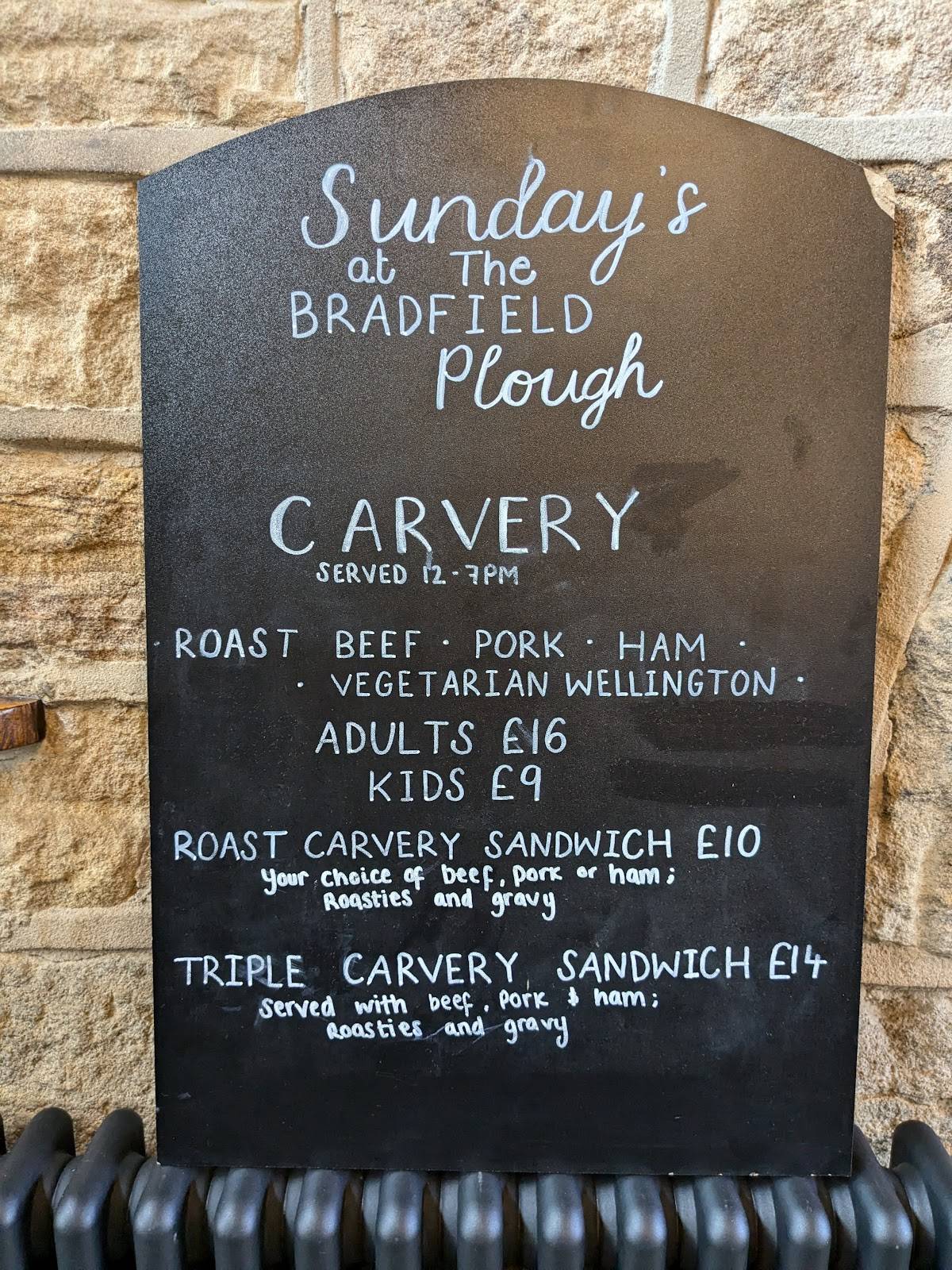 Menu at The Bradfield Plough pub & bar, Sheffield, New Rd