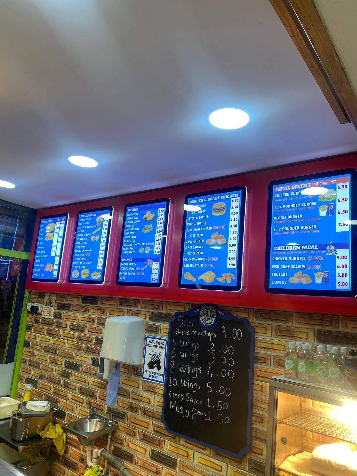 Menu at The Brothers Fish Bar, London, 9 Station Rd
