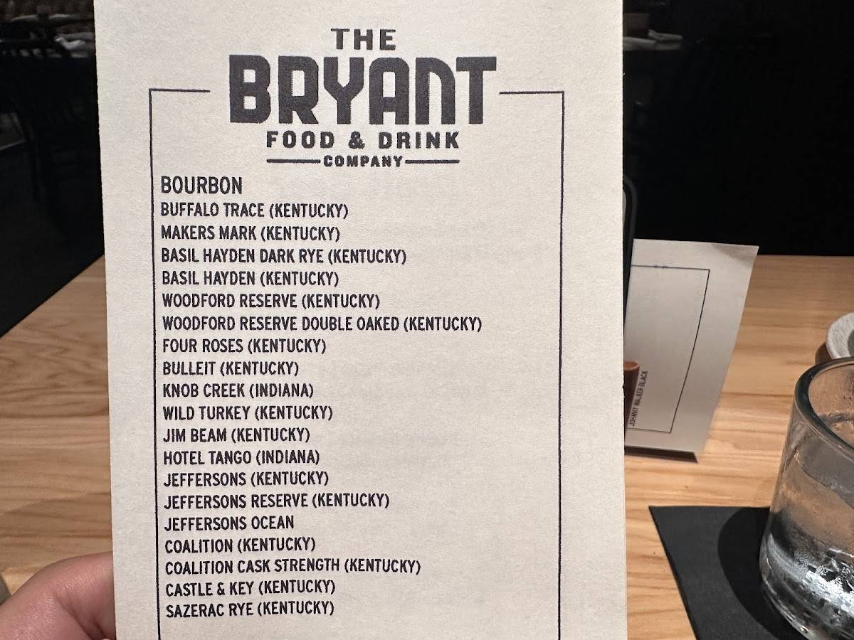 Menu at The Bryant pub & bar, West Lafayette, Sagamore Pkwy W