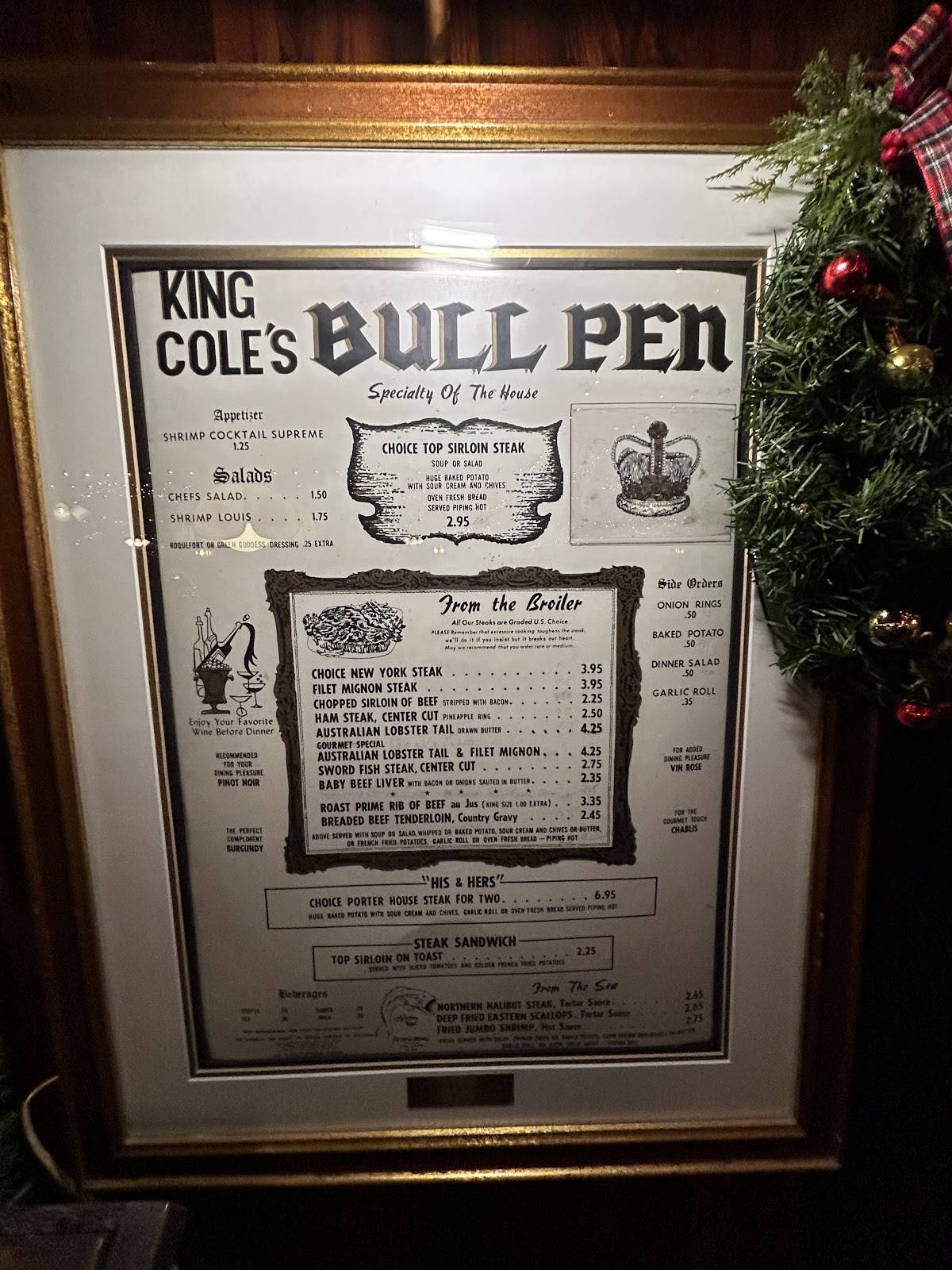 Menu at The Bull Pen pub & bar, Redondo Beach