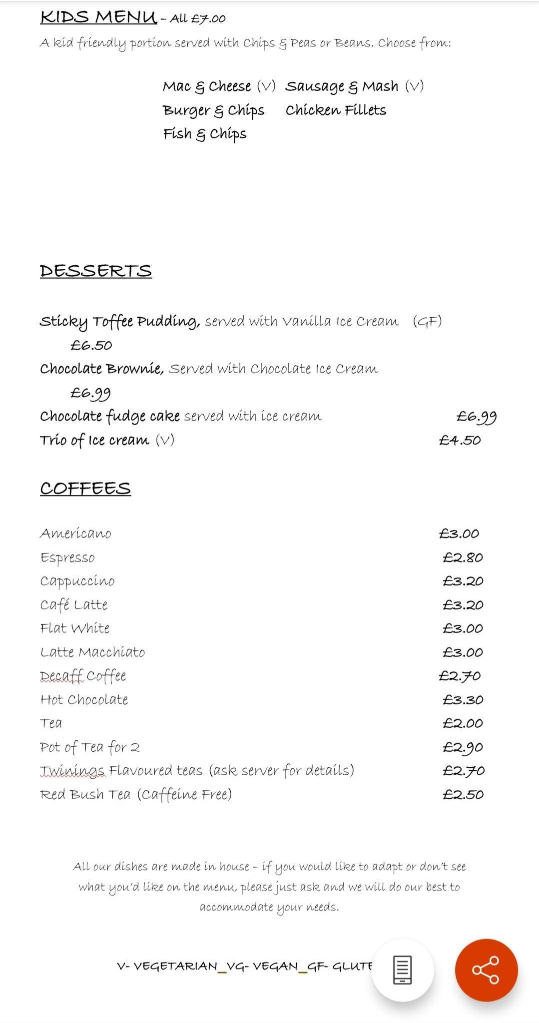 Menu at The Burnett Arms Hotel Banchory pub & bar, Banchory