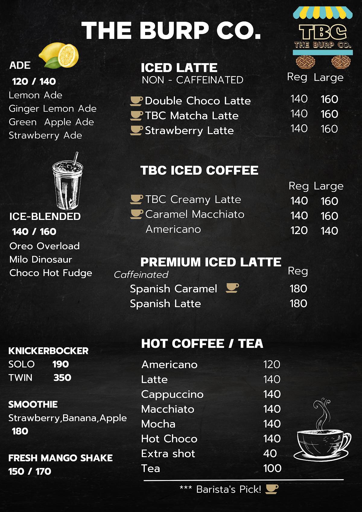 Menu at The Burp Co. (Commissary Cafe), Davao City