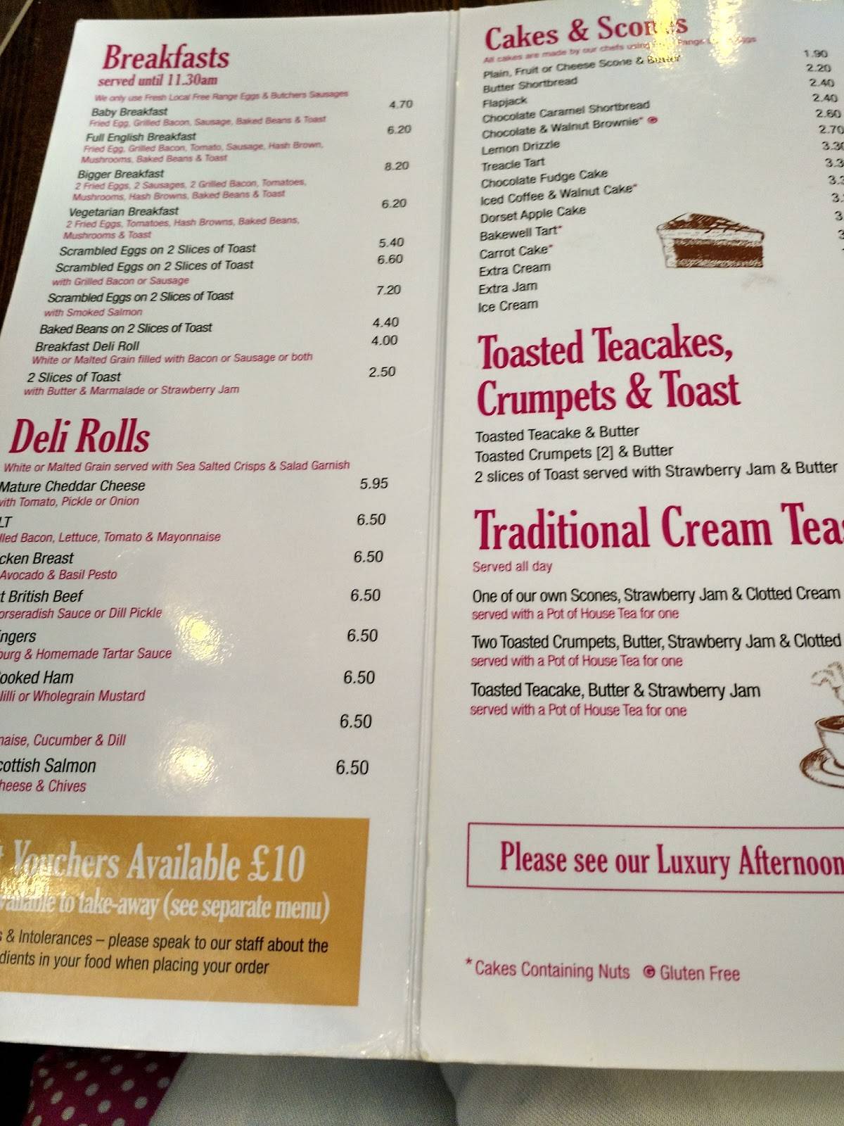 Menu at The Buttery At The Crypt Cafe/ Tearoom, Chichester