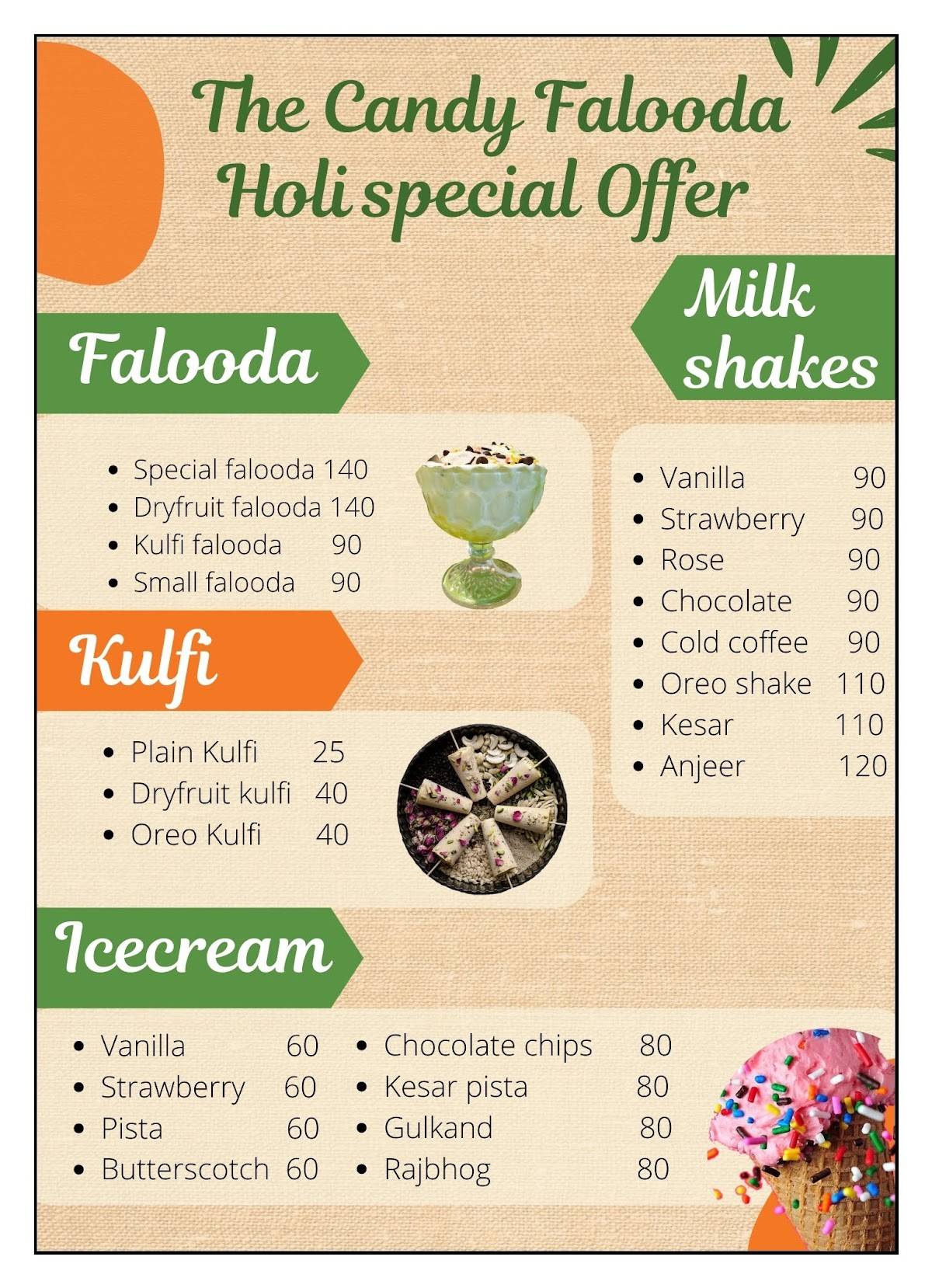 Menu at The Candy Falooda, Badlapur
