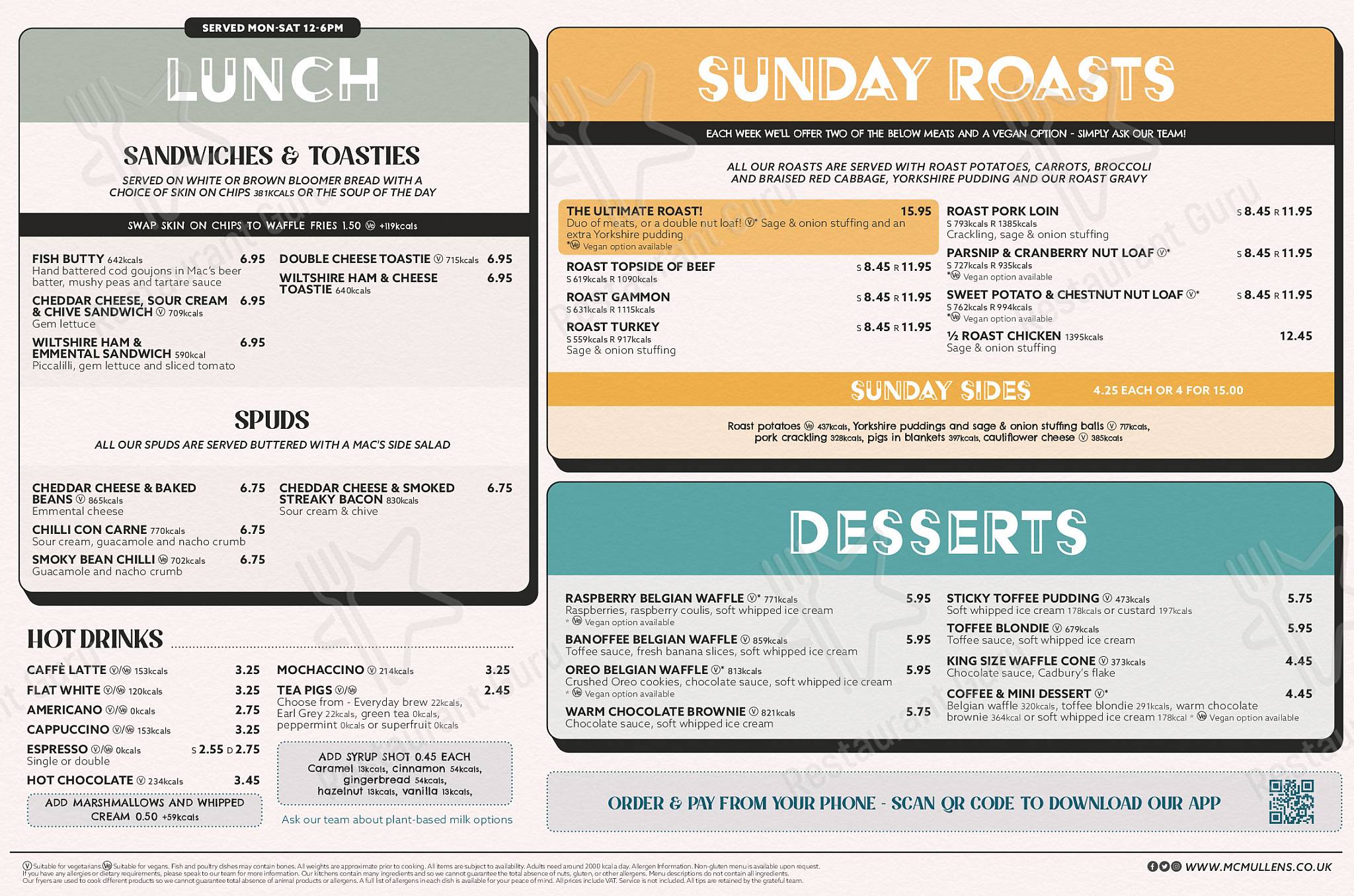 Menu at The Chieftain pub & bar, Welwyn Garden City