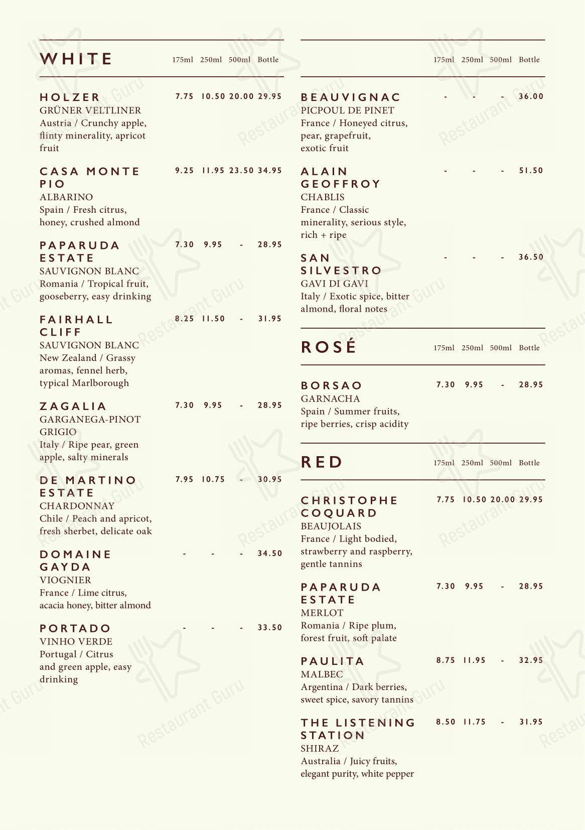 Menu at The Cloth Ear pub & bar, Belfast
