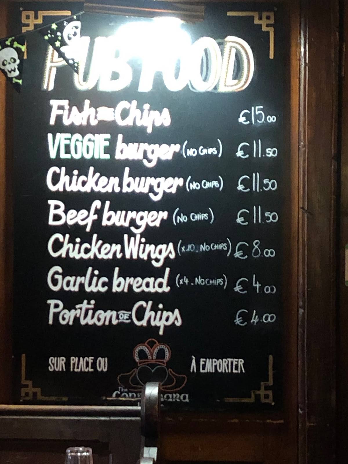 Menu au The Connemara Irish Pub, Bordeaux, 18 Cr d'Albret