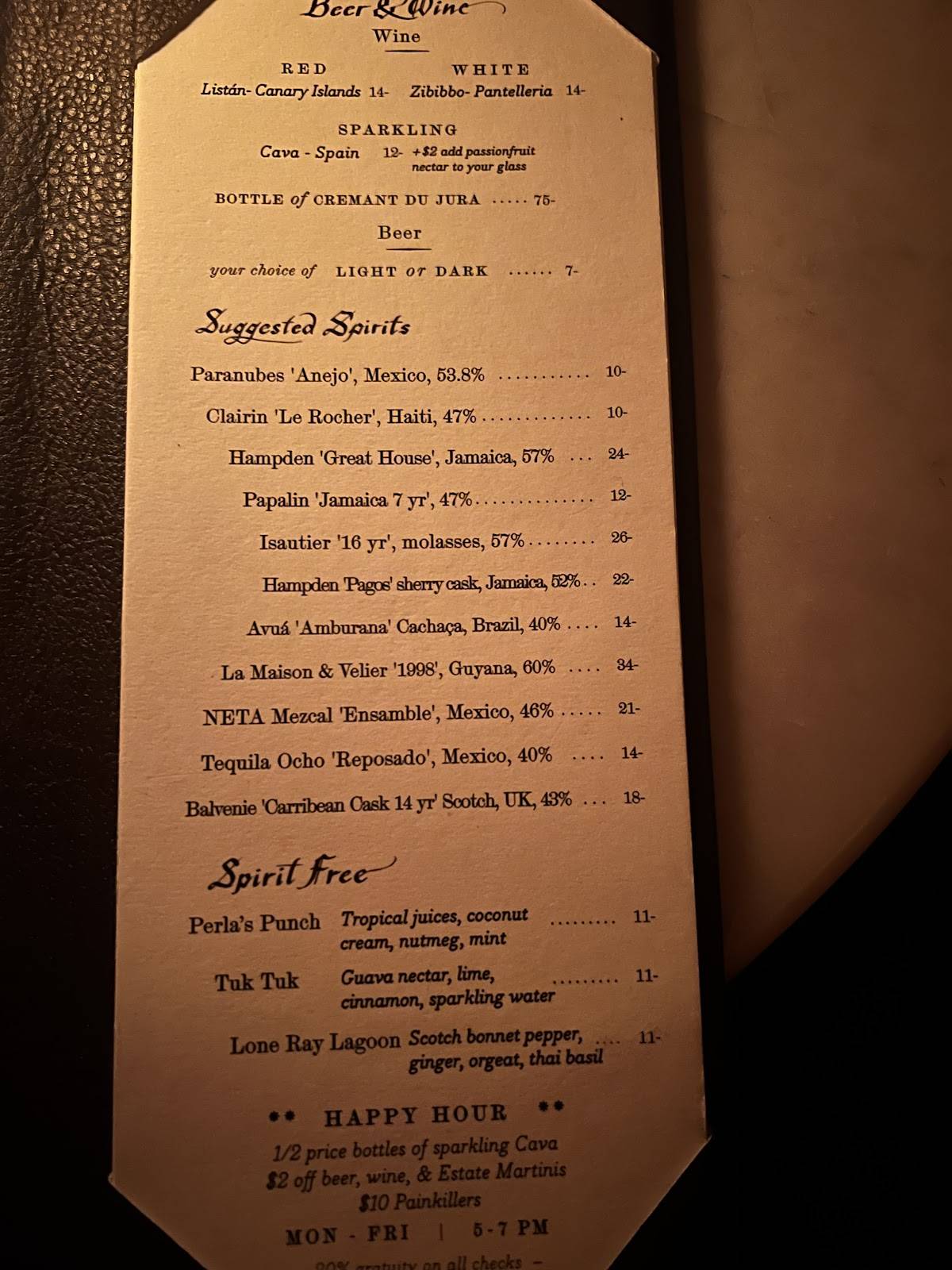 Menu at The Coral Wig pub & bar, Baltimore