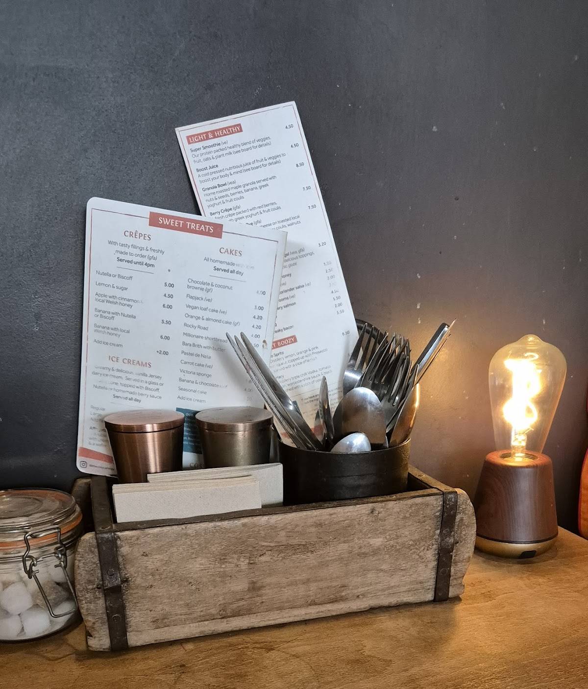 Menu at The Cosy Cafe, Hay-on-Wye
