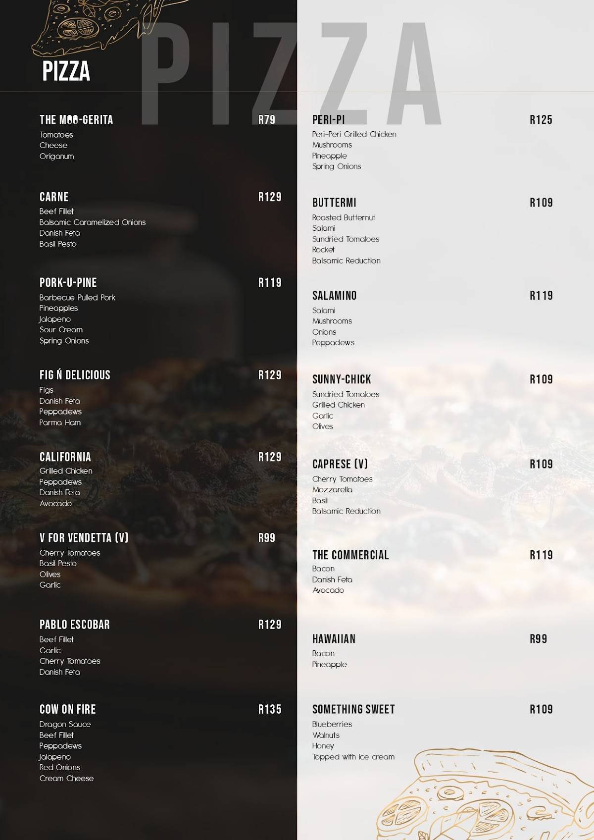 Menu at The Cow and Milk Shed restaurant, East London