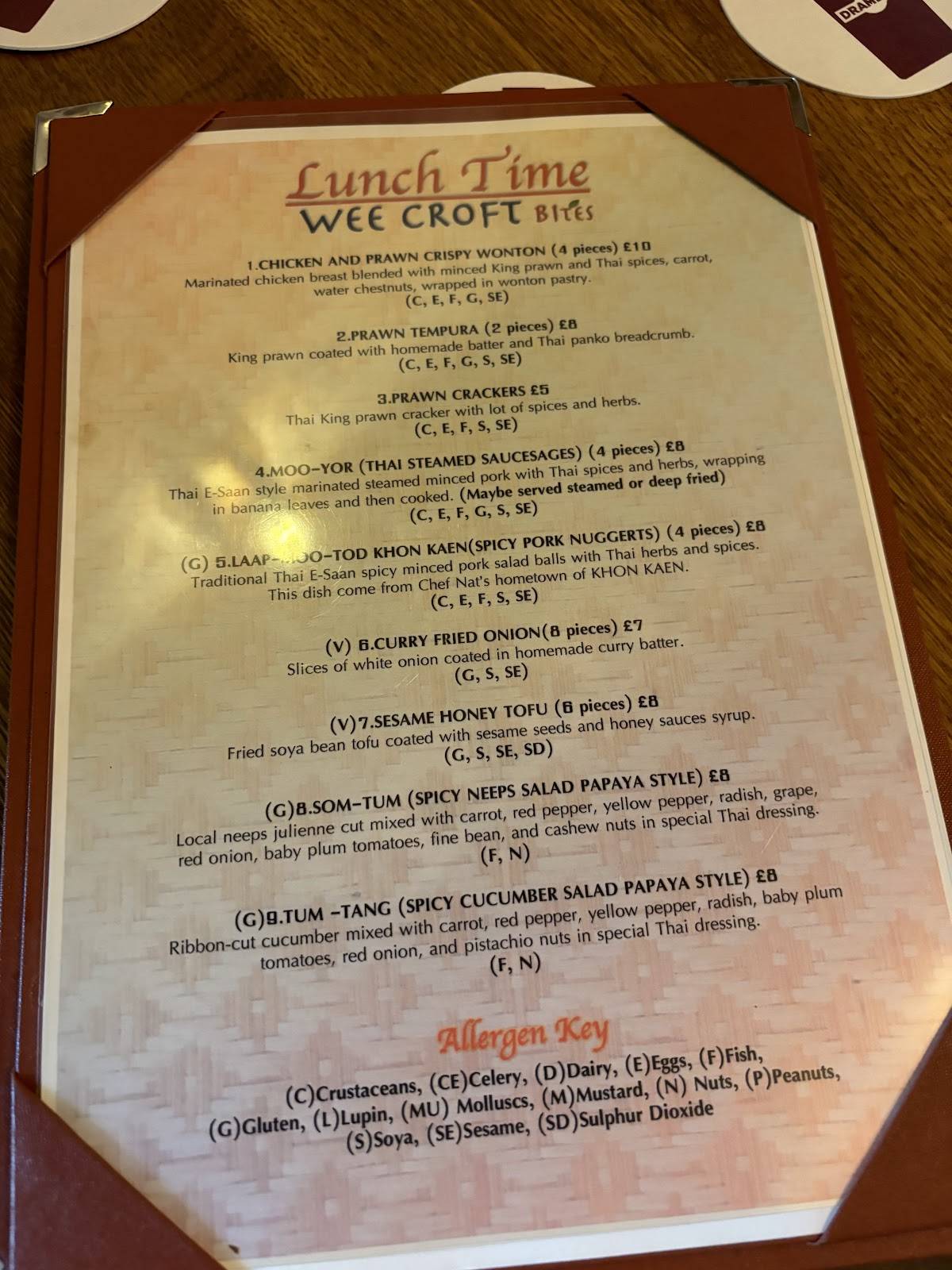 Menu at The Croft Inn Restaurant, Glenlivet, The Croft Inn