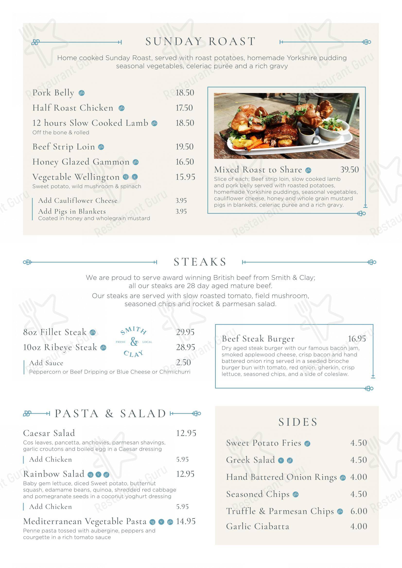 Menu at The Cross Keys pub & bar, Milton Keynes
