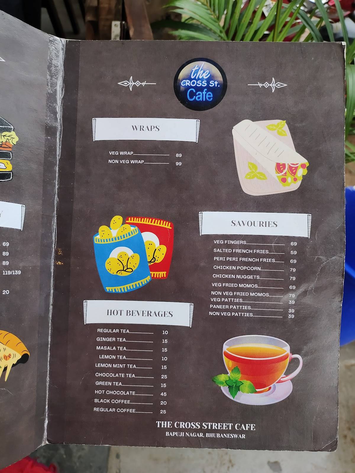 Menu at The Cross Street Cafe, Bhubaneswar