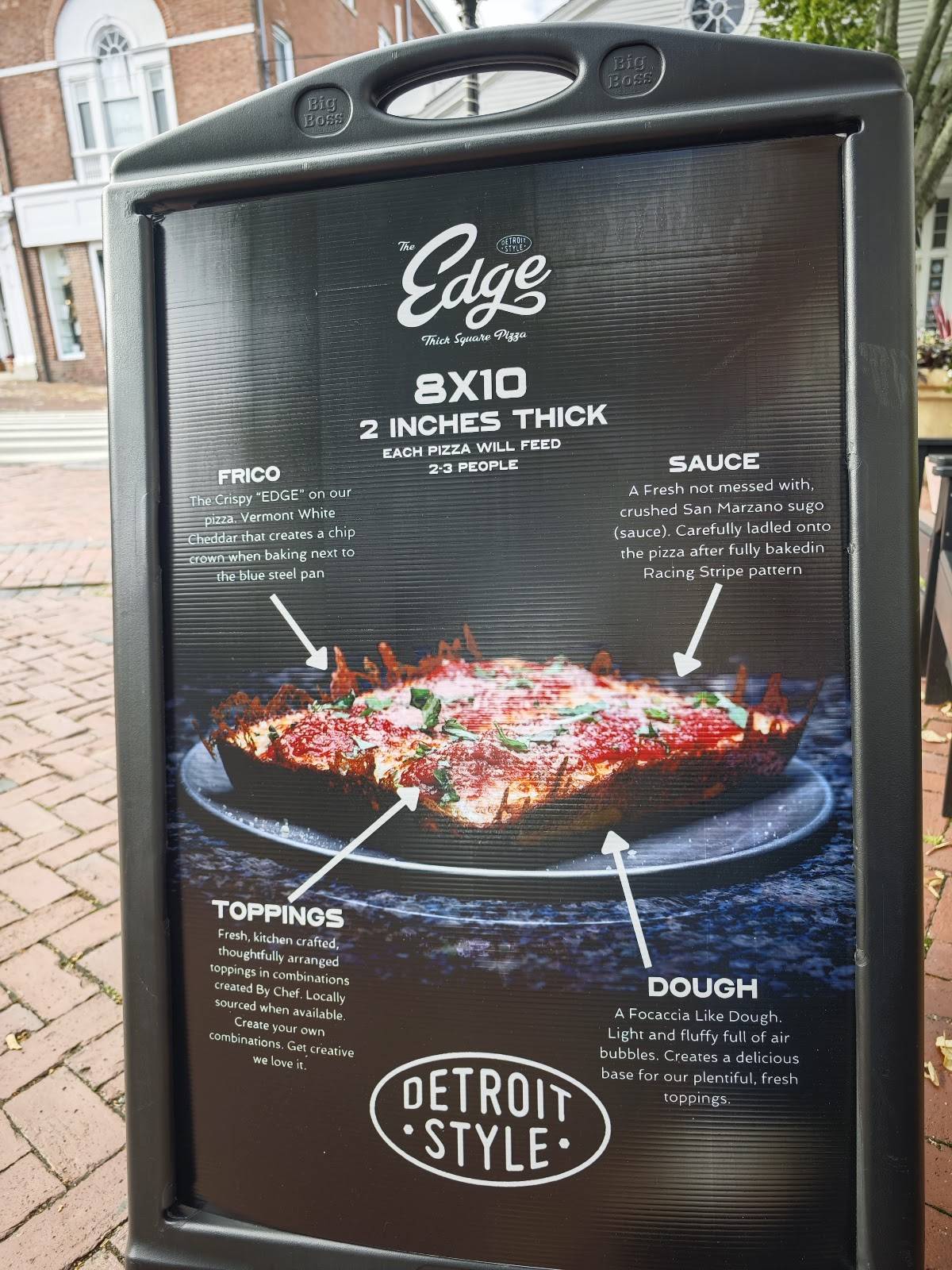 Menu at The Edge - Thick Square Pizza - Plymouth pizzeria, Plymouth