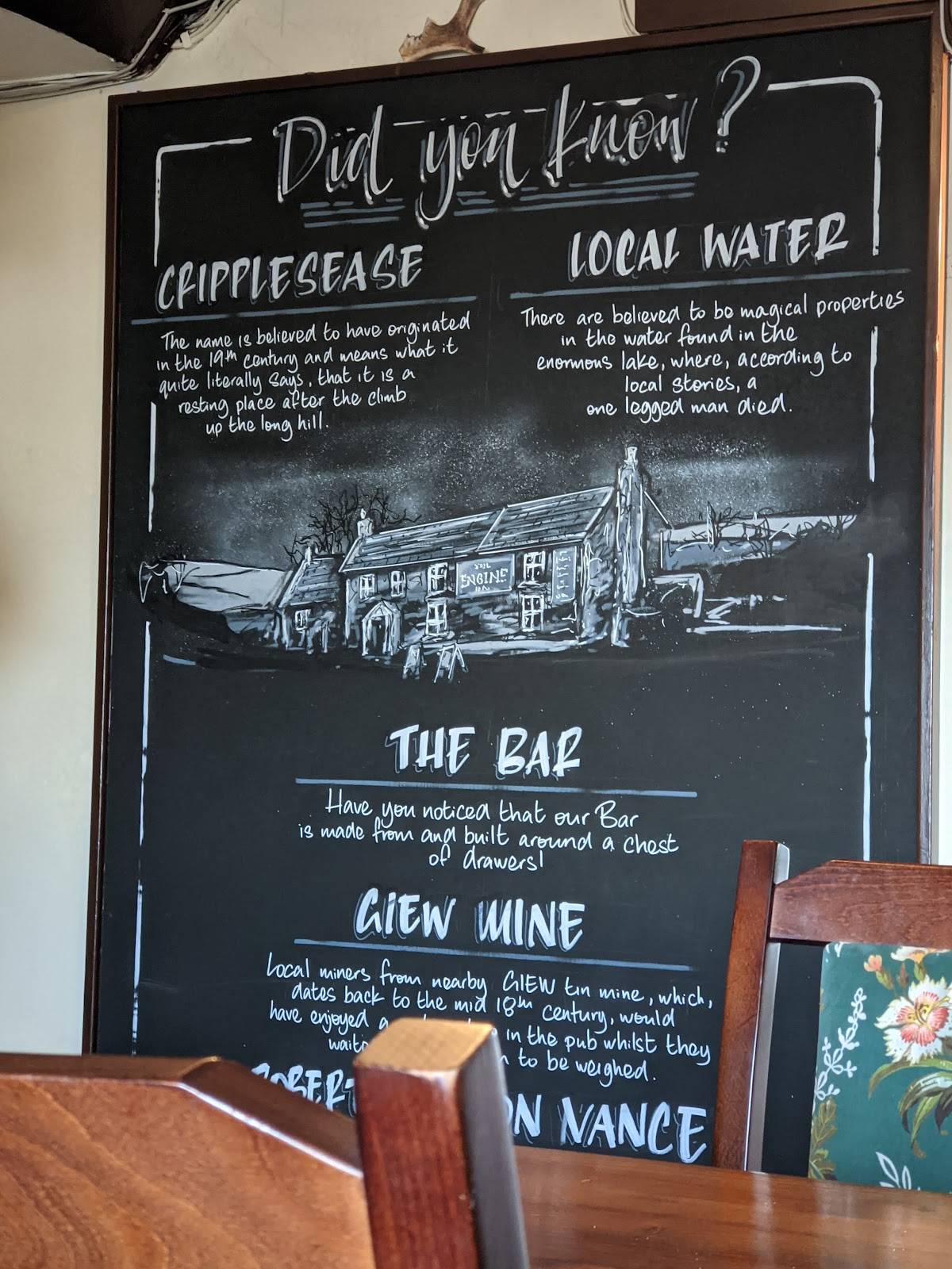 Menu at The Engine Inn pub & bar, Ludgvan