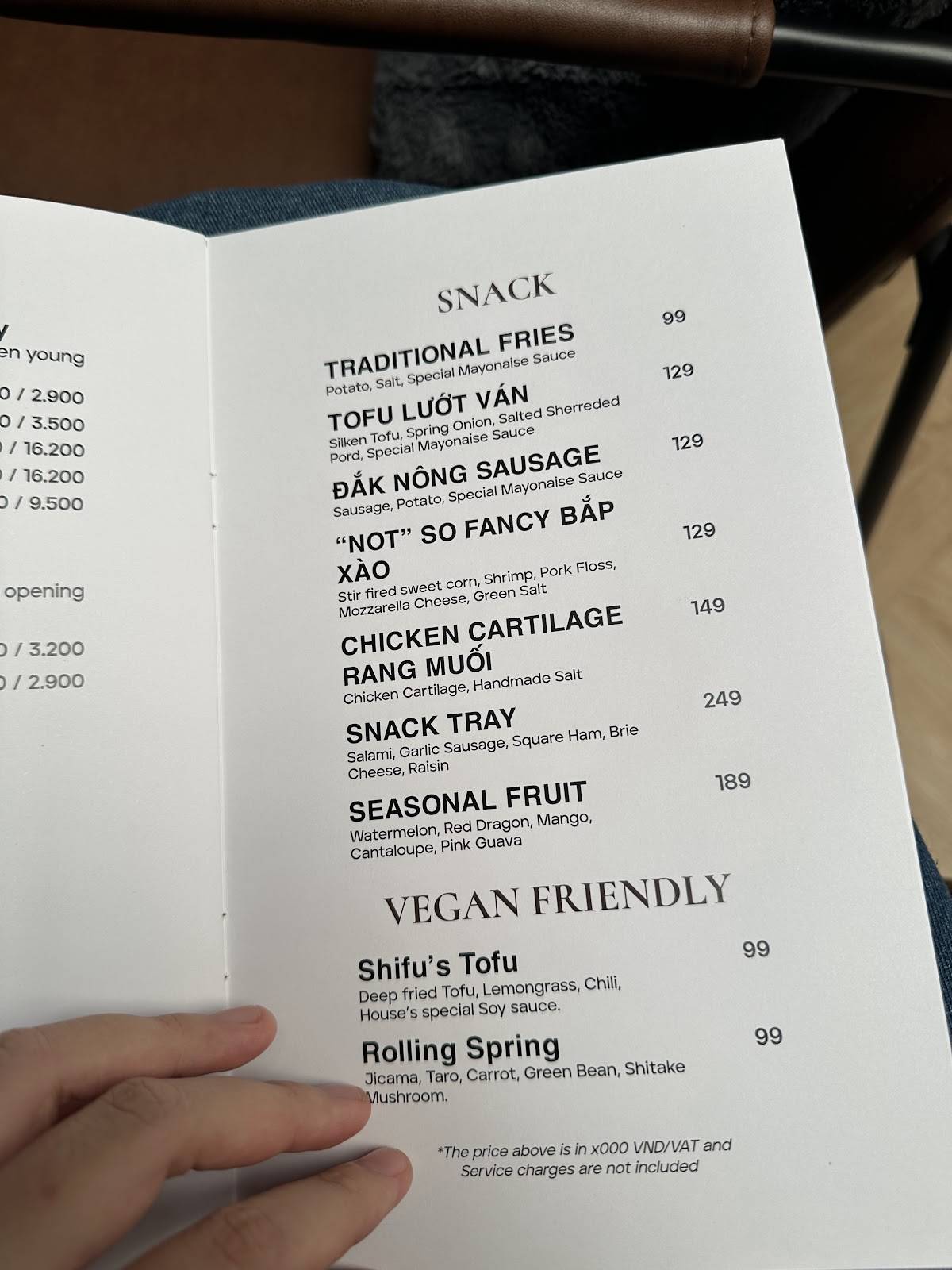 Menu at The Enigma Mansion pub & bar, Ho Chi Minh City