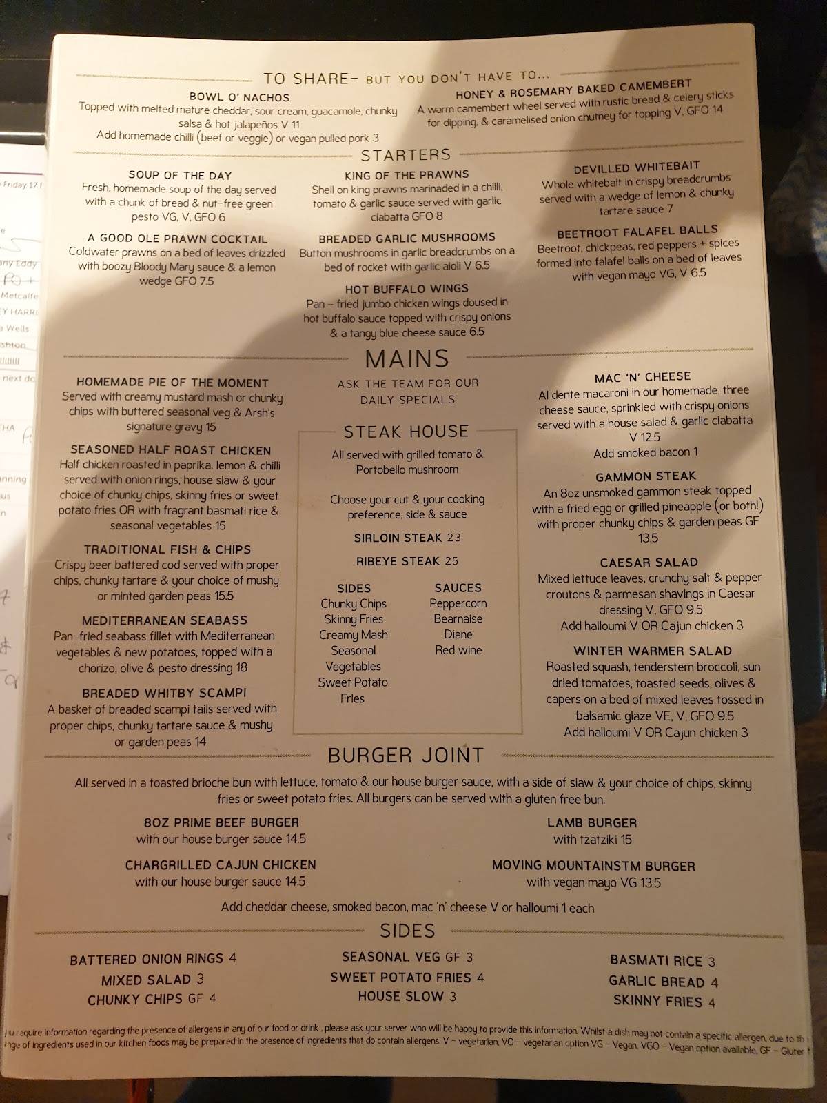 Menu at The Fancott pub & bar, Luton