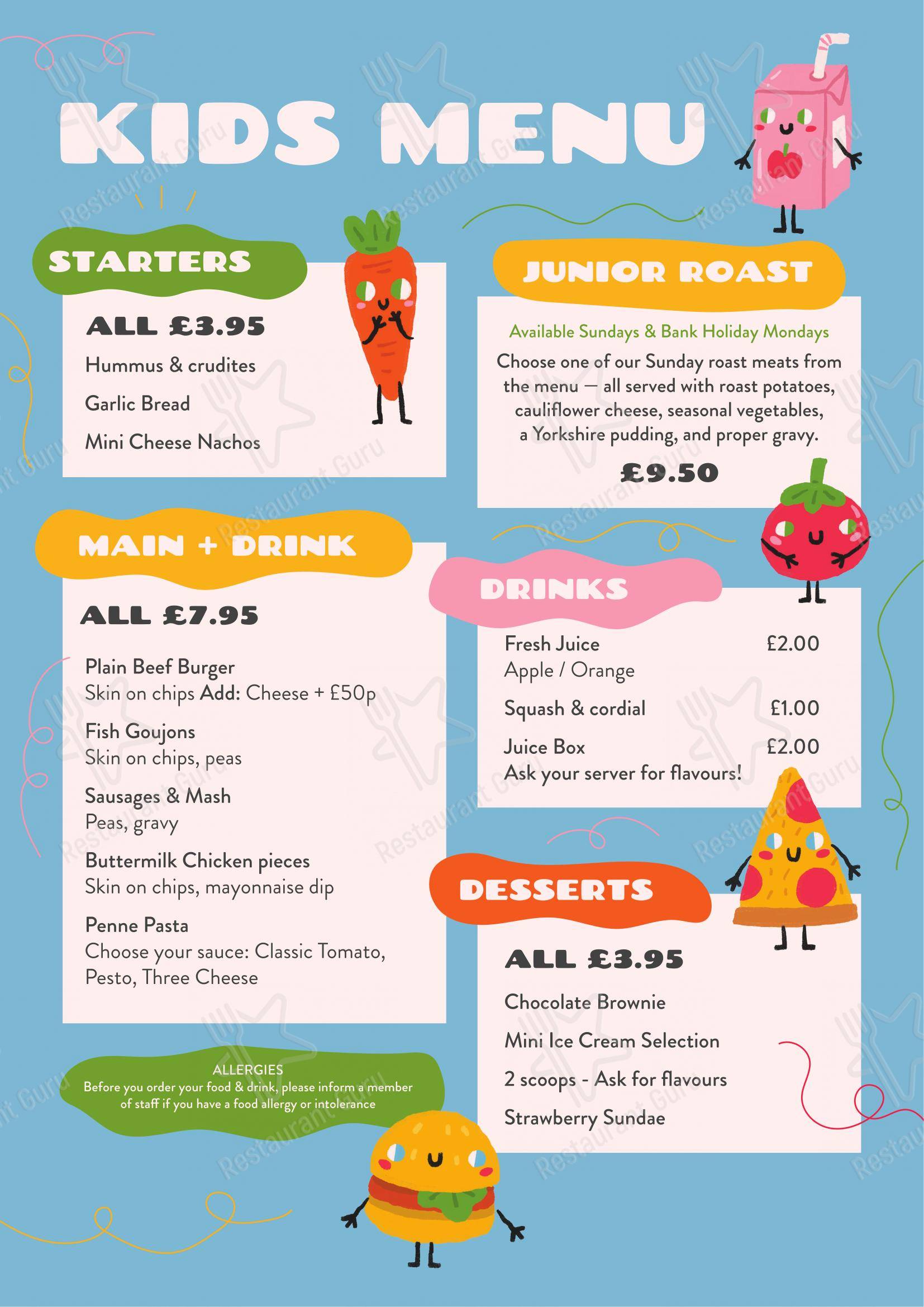 Menu at The Fancott pub & bar, Luton