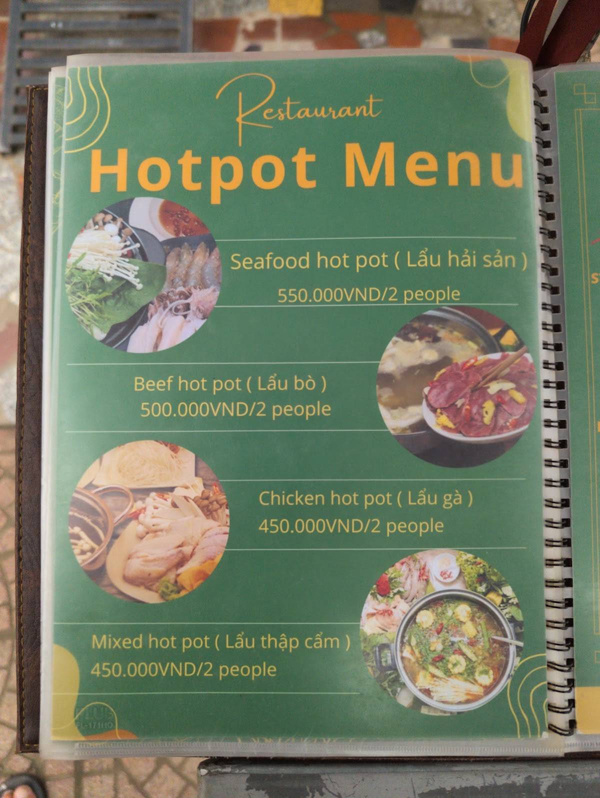 Menu at The Farm Restaurant & Pub, Ninh Binh