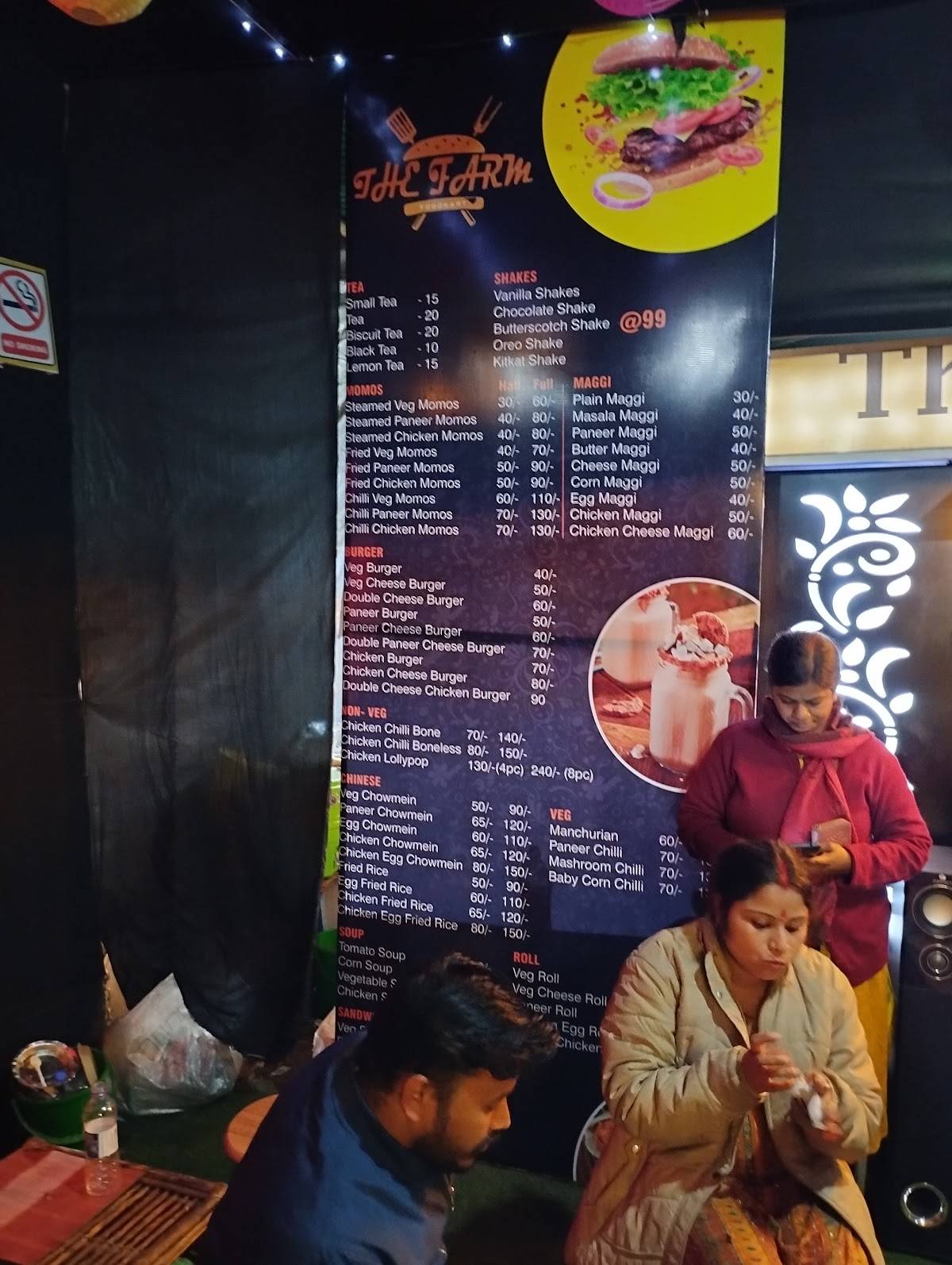 Menu at The Farm, Khas Mahal Digha Diara