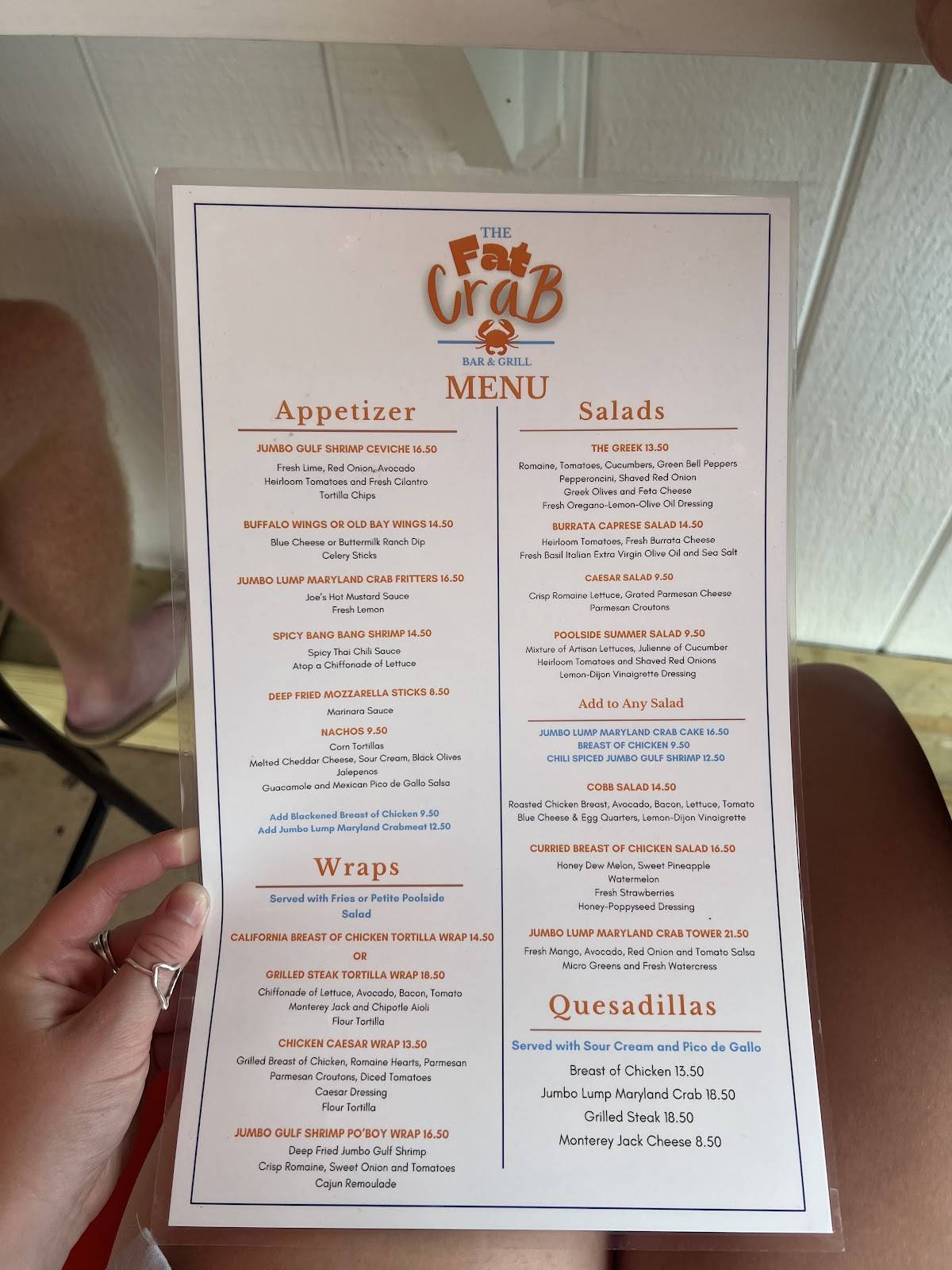 Menu at The Fat Crab Bar & Grill, Annapolis