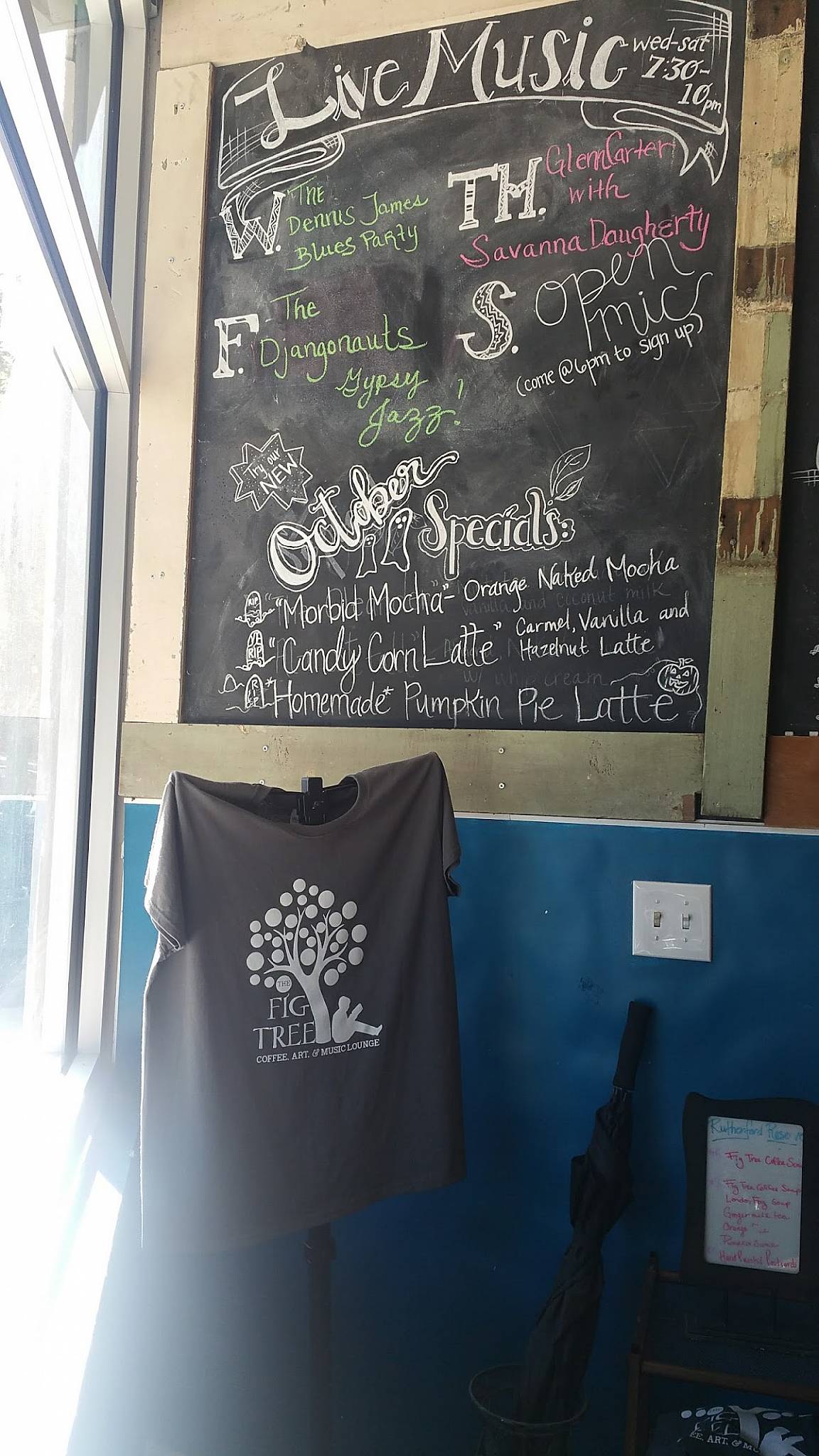 Menu at The Fig Tree Coffee, Art, & Music Lounge restaurant, Roseville