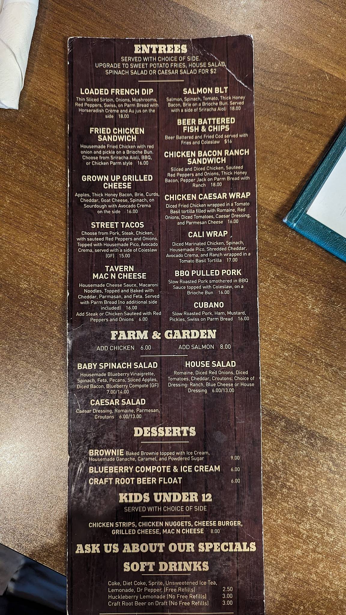 Menu at The Filling Station Post Falls restaurant, Post Falls