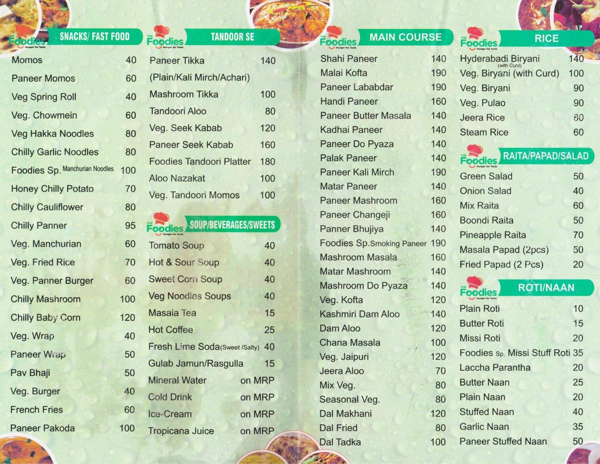 Menu at The Foodies, Bareilly, CP-18