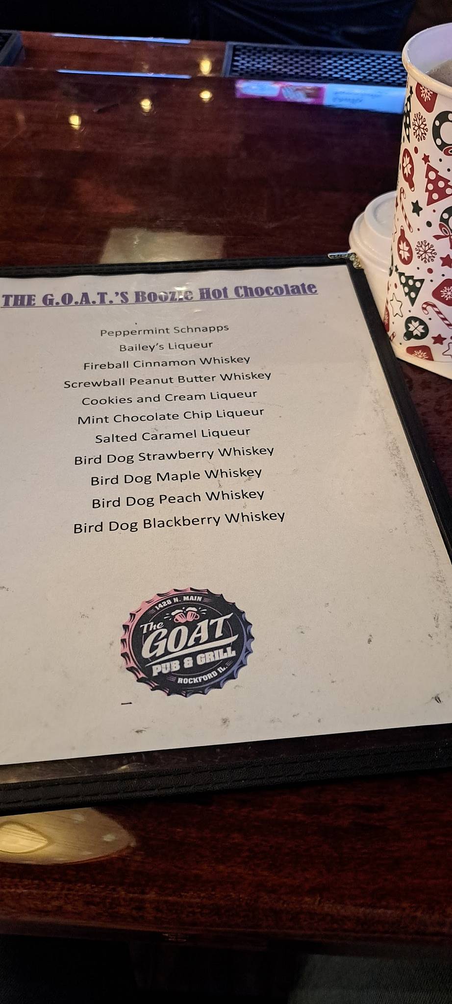 Menu at The GOAT Pub and Grill, Rockford
