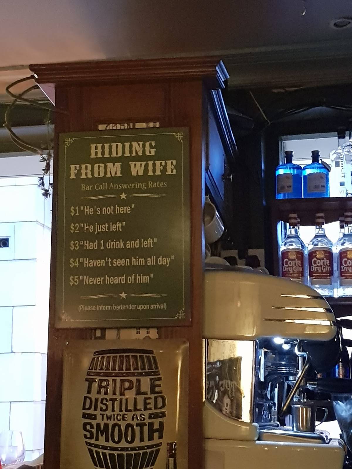 Menu at The Ginger Man pub & bar, Dublin