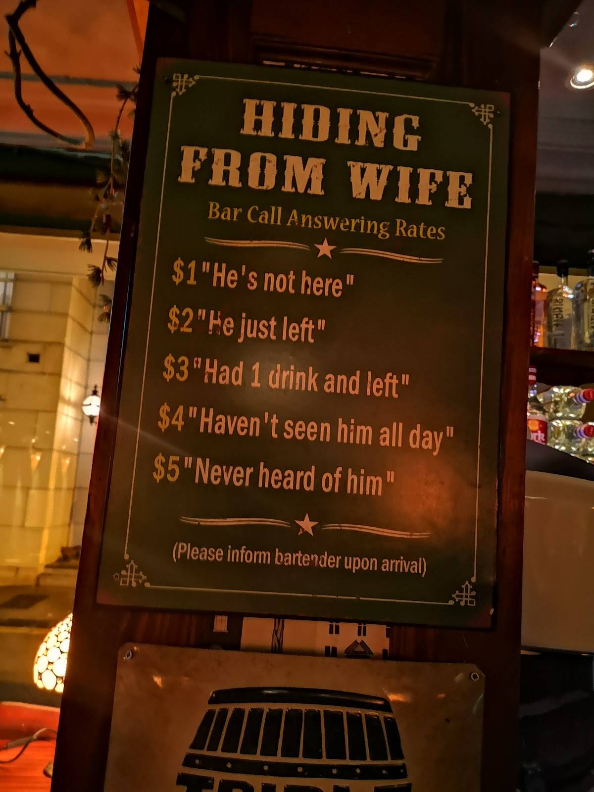 Menu at The Ginger Man pub & bar, Dublin