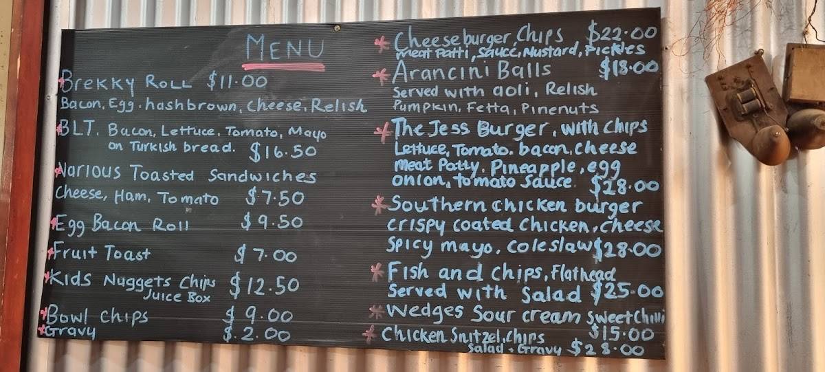 Menu at The Goods Shed Café restaurant, Walhalla