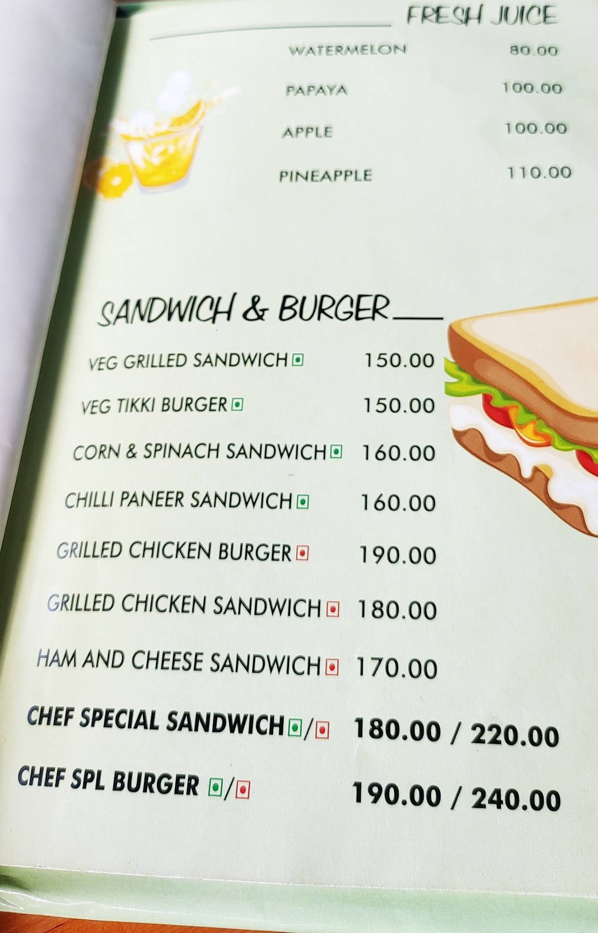 Menu at The Green Bar, Siliguri, Ward 3