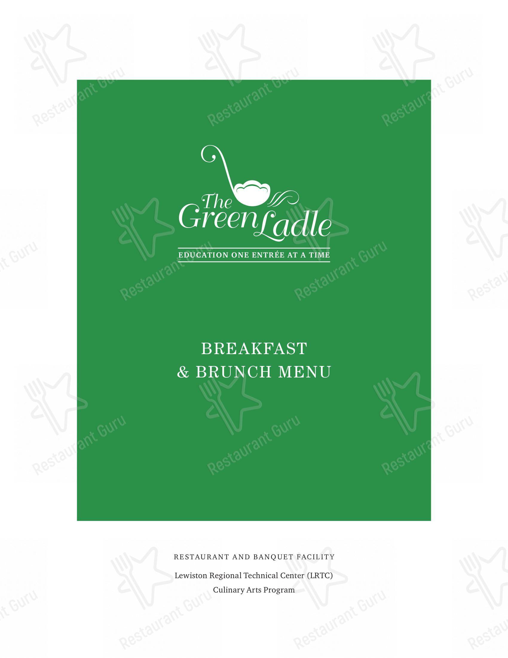 Menu at The Green Ladle restaurant, Lewiston