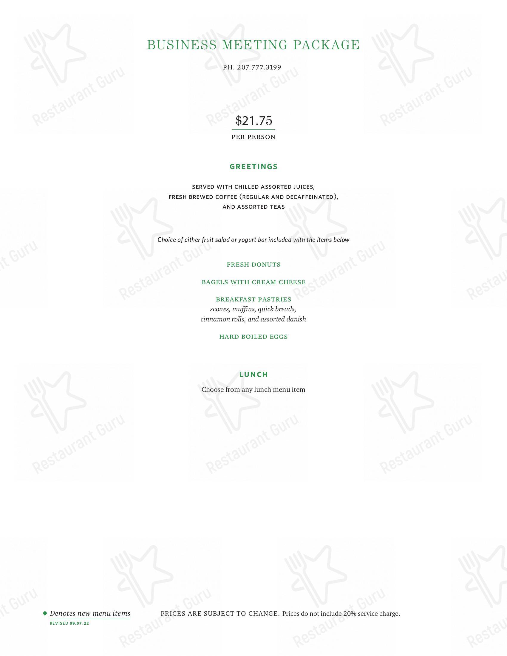 Menu at The Green Ladle restaurant, Lewiston