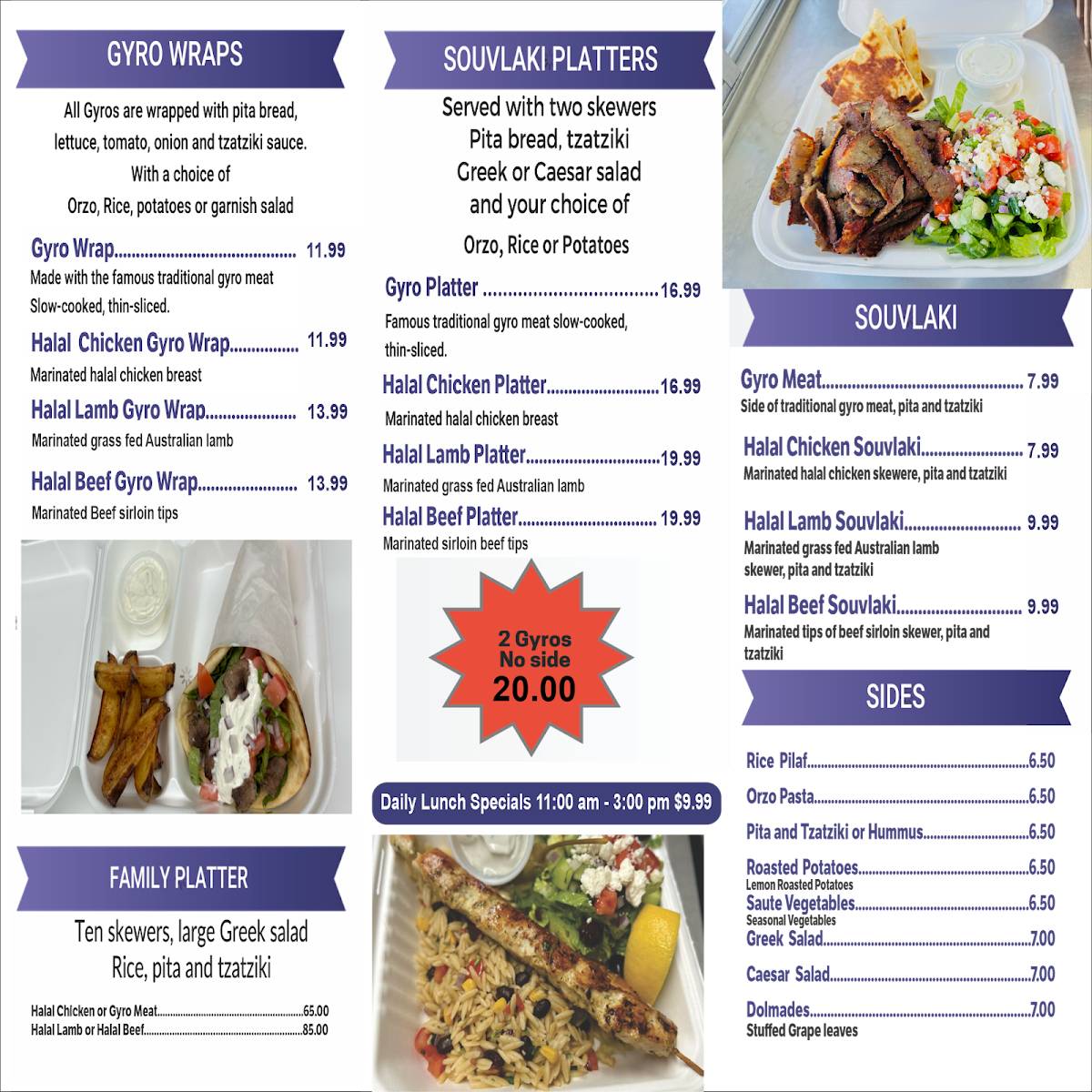 Menu at The Gyro Truck restaurant, Spartanburg