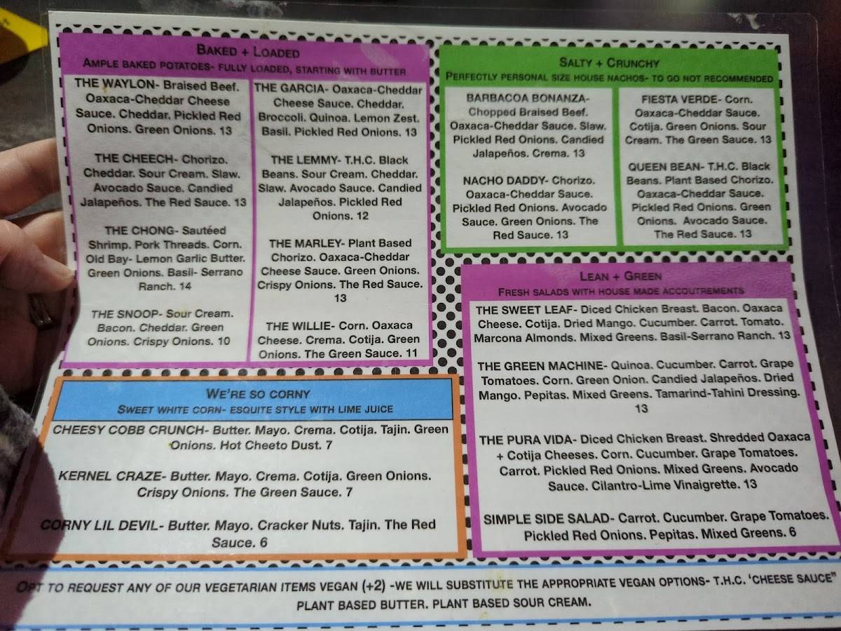 Menu at The Huckleberry Club, Tacoma
