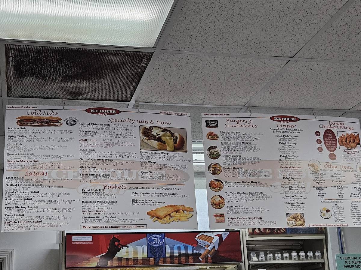 Menu at The Ice House Food Mart fast food, Mims