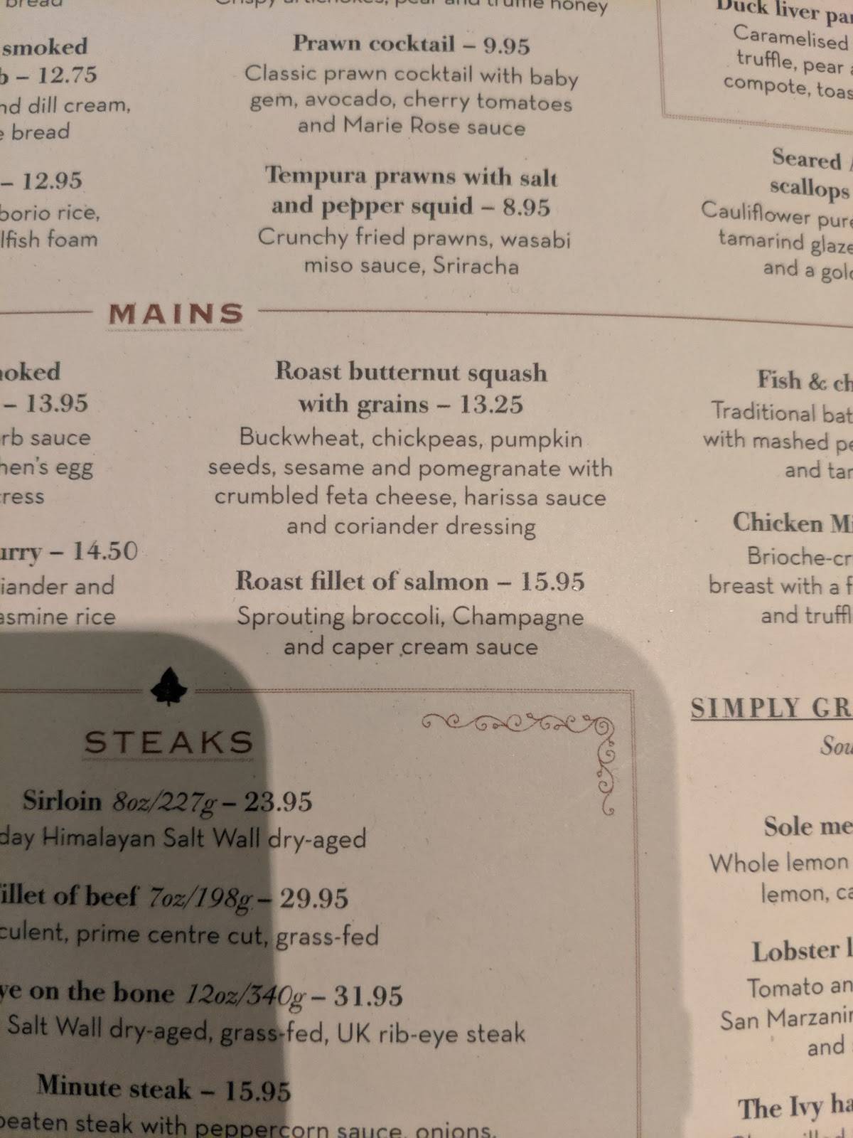 Menu at The Ivy Bath Brasserie & Garden restaurant, Bath