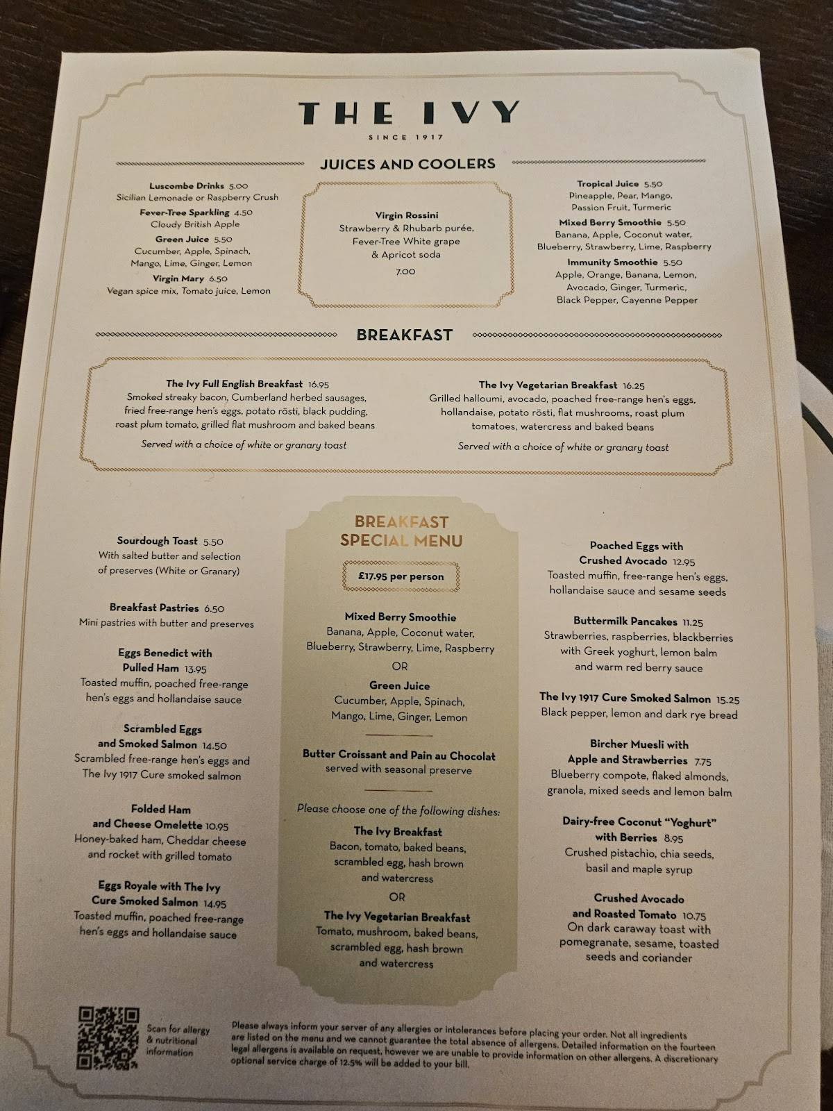 Menu at The Ivy Bath Brasserie & Garden restaurant, Bath