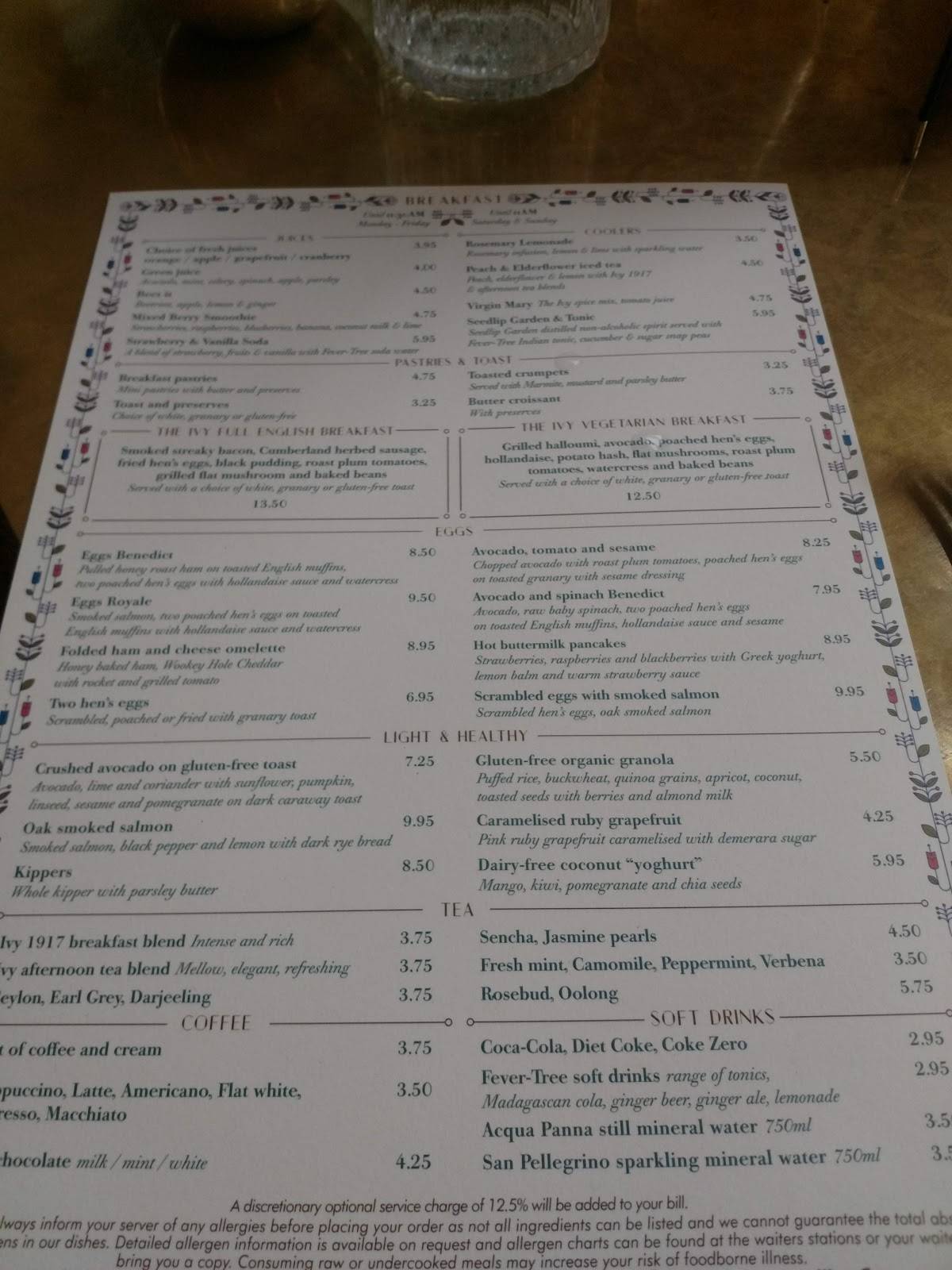 Menu at The Ivy St Helen's Square York restaurant, York, 2 St. Helen’s ...