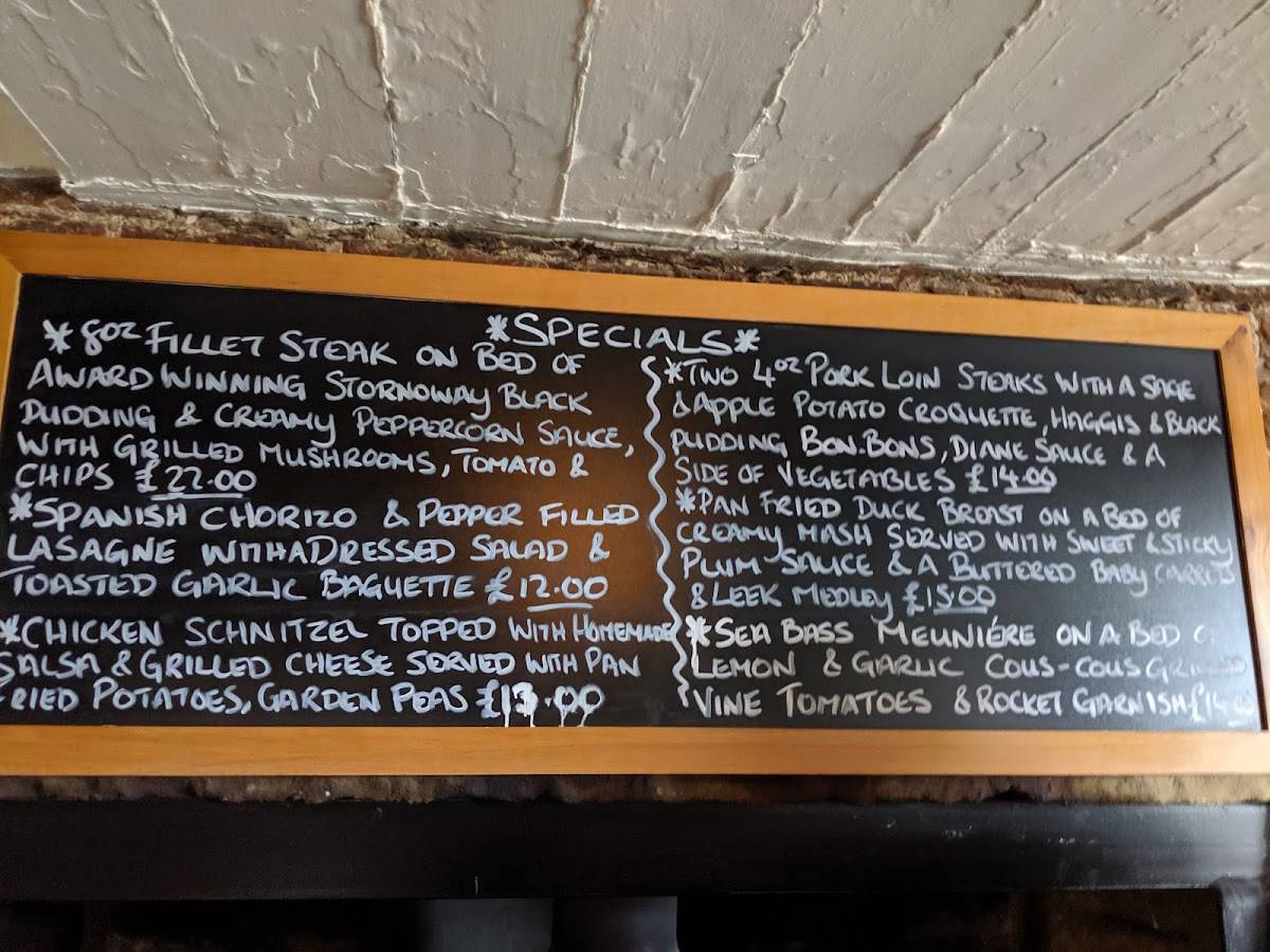 Menu at The King's Arms pub & bar, Whitley Bay