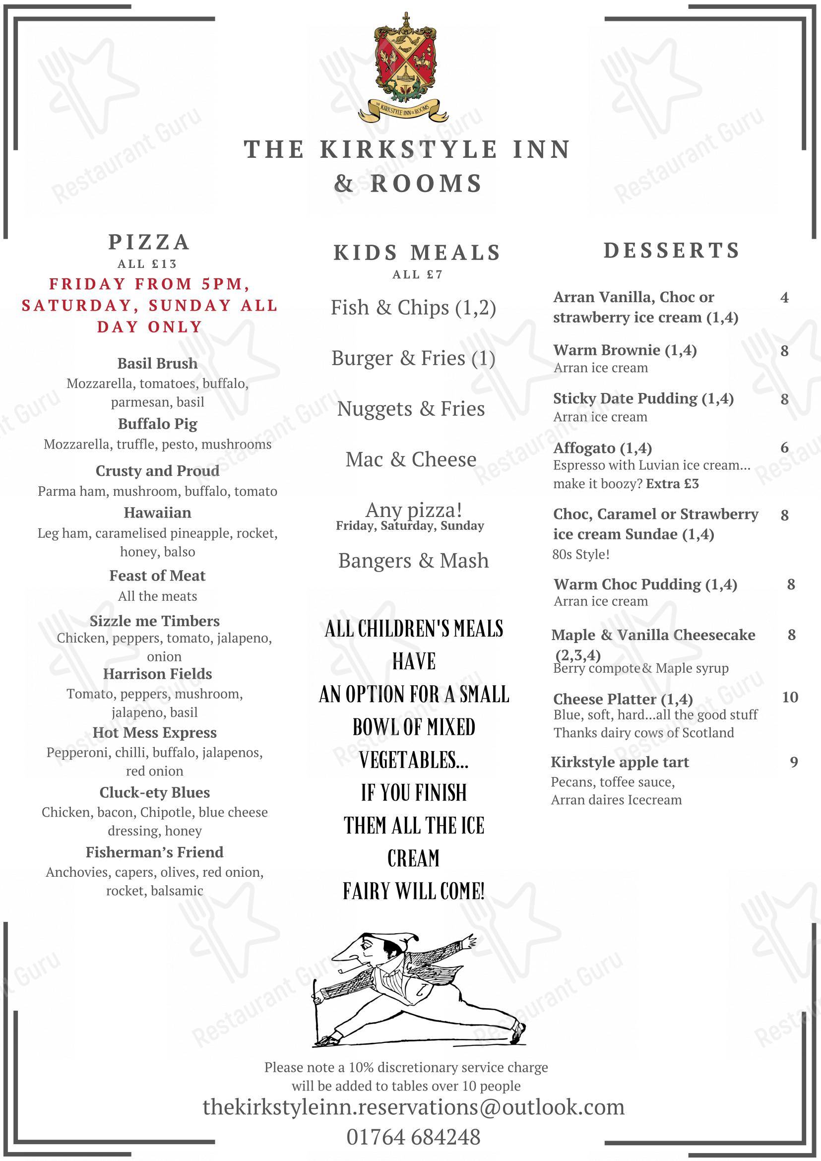 Menu at The Kirkstyle Inn pub & bar, Dunning