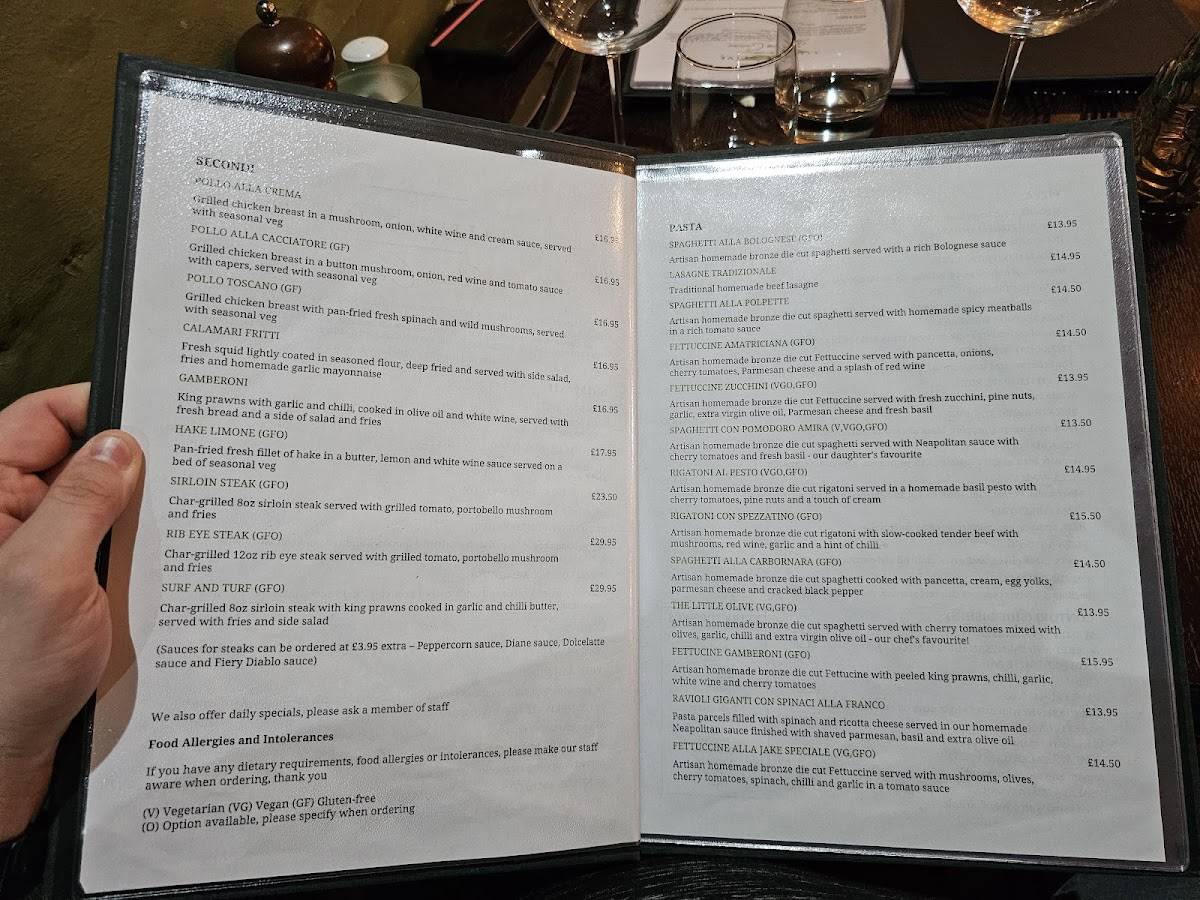 Menu at The Little Olive restaurant, Barry, 19 Broad St