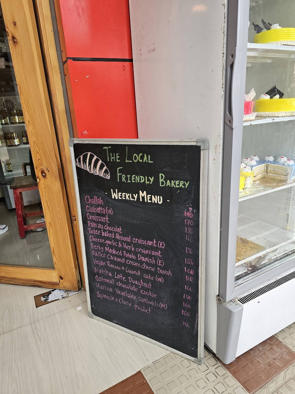 Menu at The Local Friendly Bakery, Mysuru