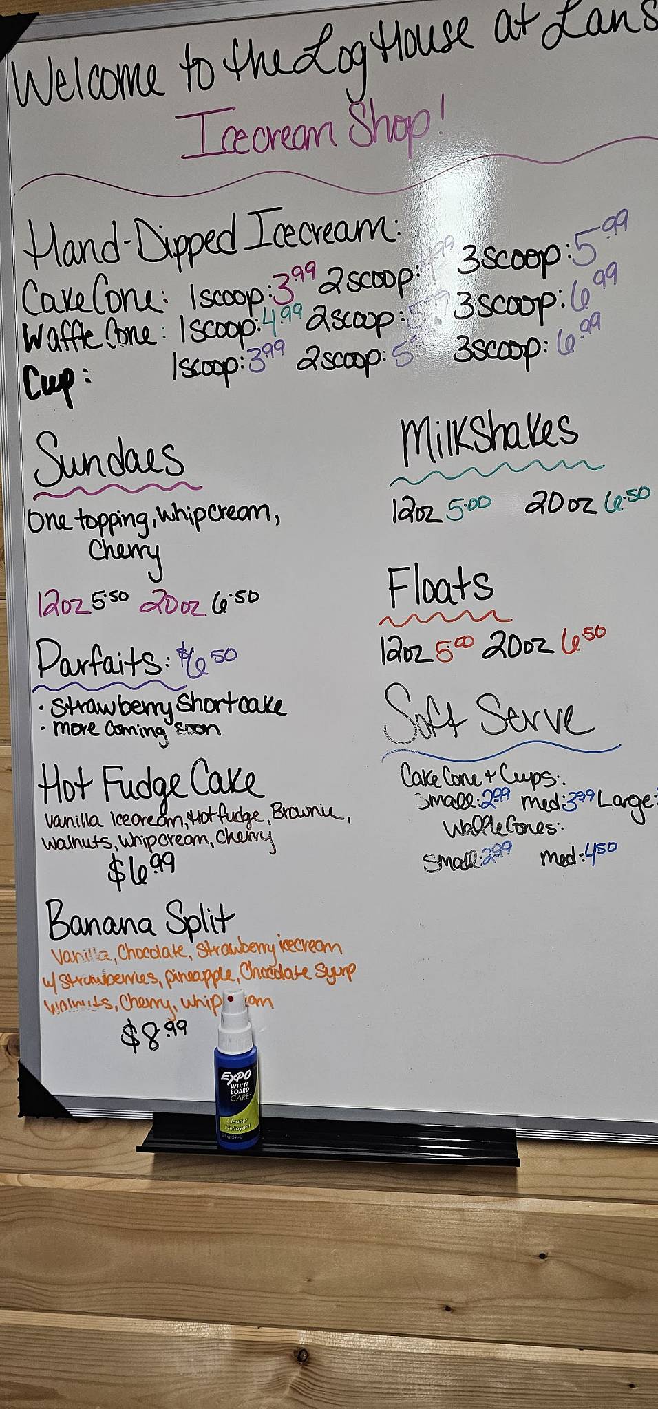 Menu at The Loghouse at Lansing, LLC cafe, Lansing, NC-194