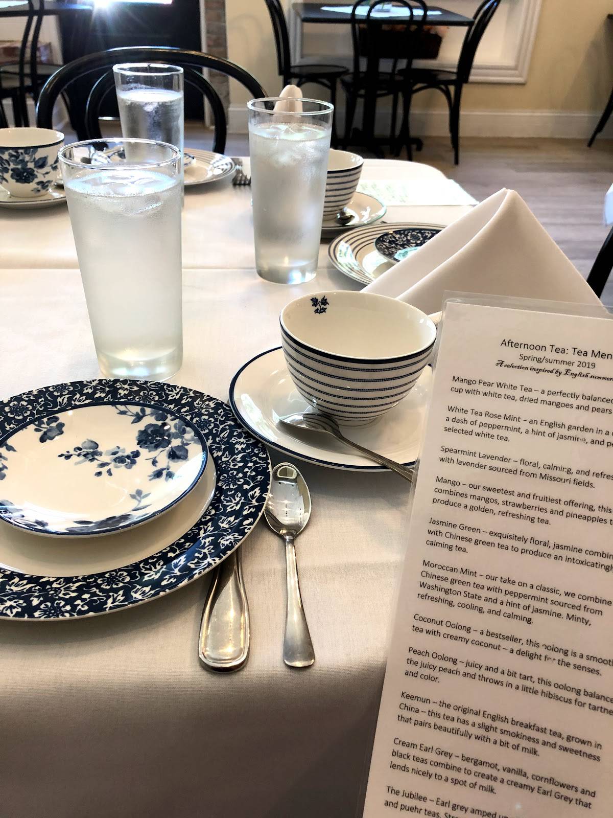Menu at The London Tea Room restaurant, St. Louis, Locust St