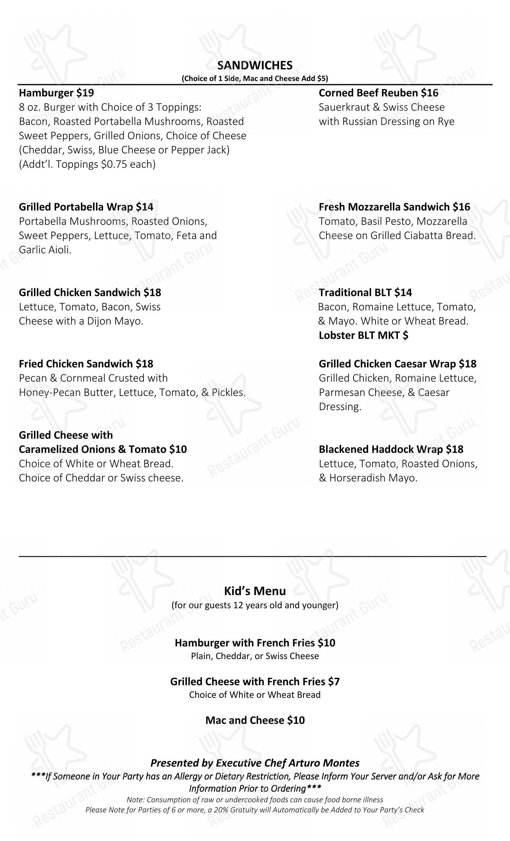 Menu at The Lucerne Inn pub & bar, Dedham