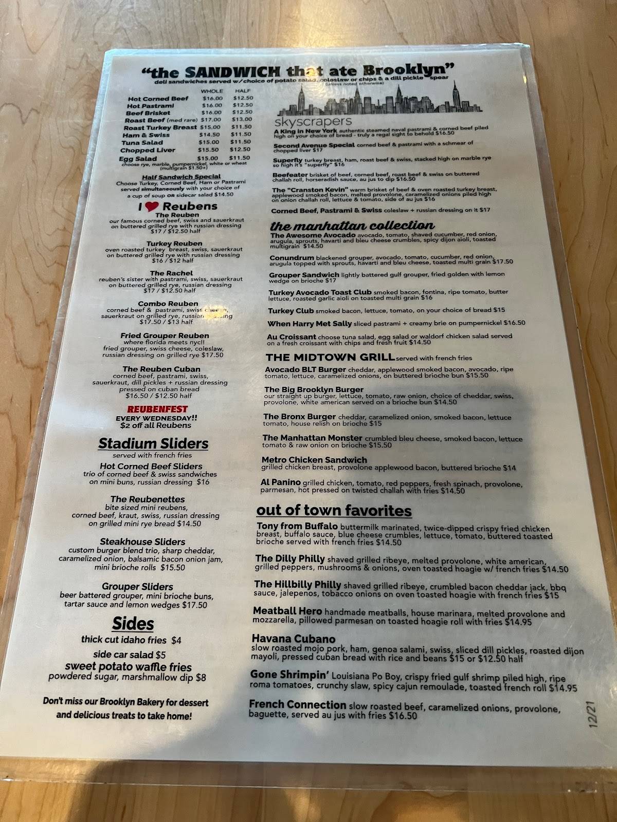 Menu at The Lucky Dill restaurant, Palm Harbor, US Hwy 19 N